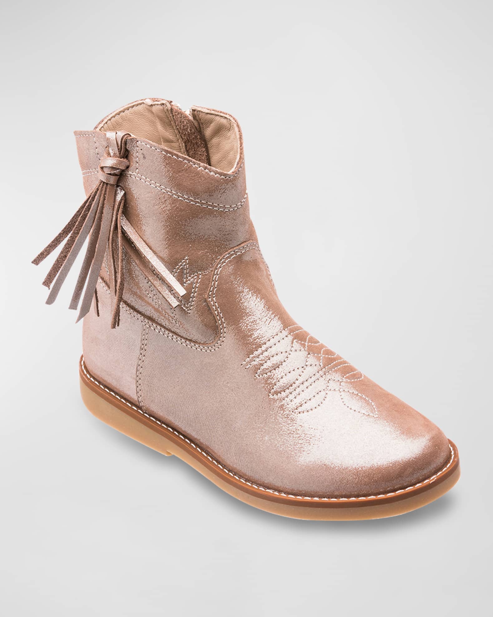 Elephantito Girl's Hannah Suede Western Boots, Toddler/Kids | Neiman Marcus