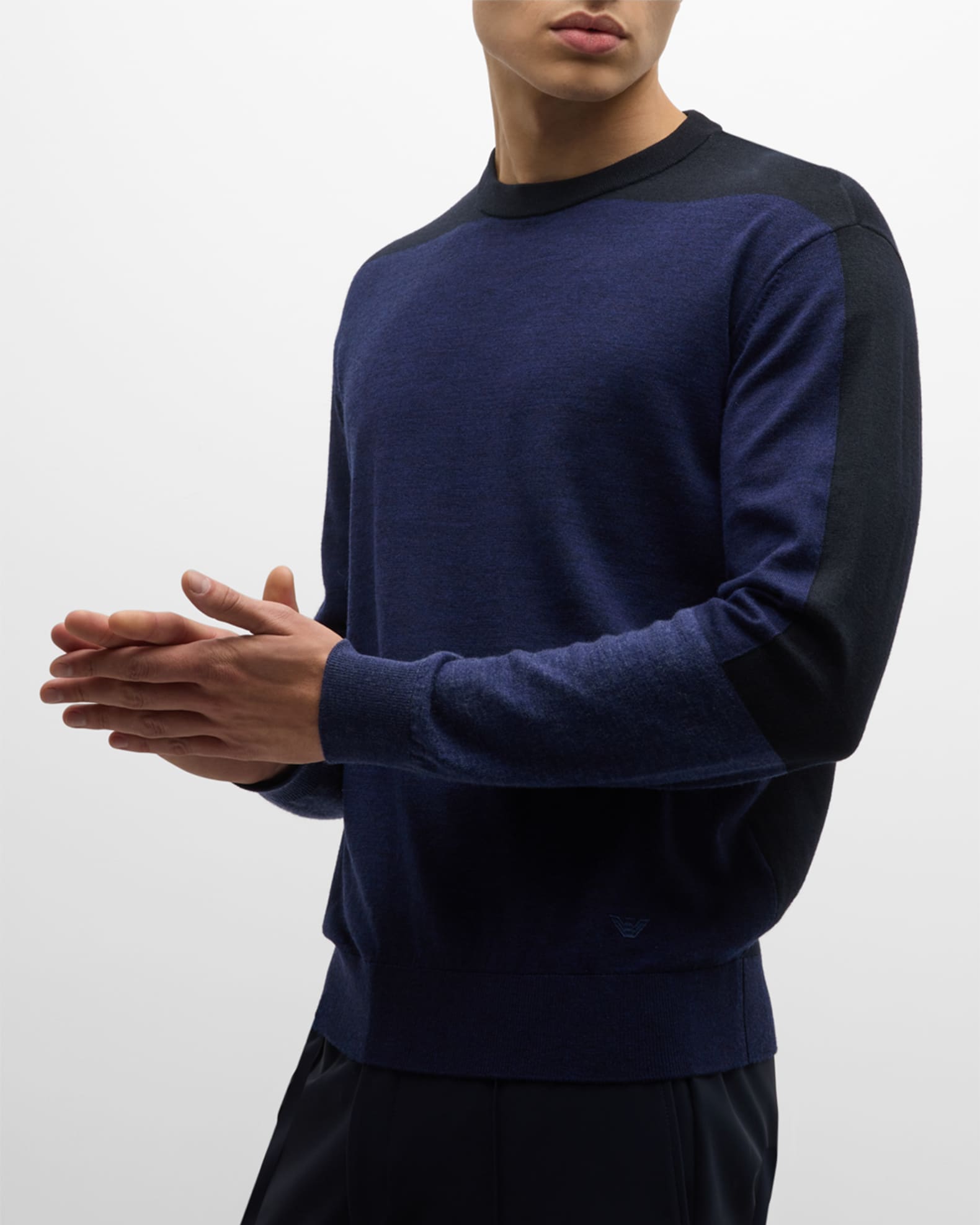Emporio Armani Men's Color Block Crewneck Sweater | Neiman Marcus