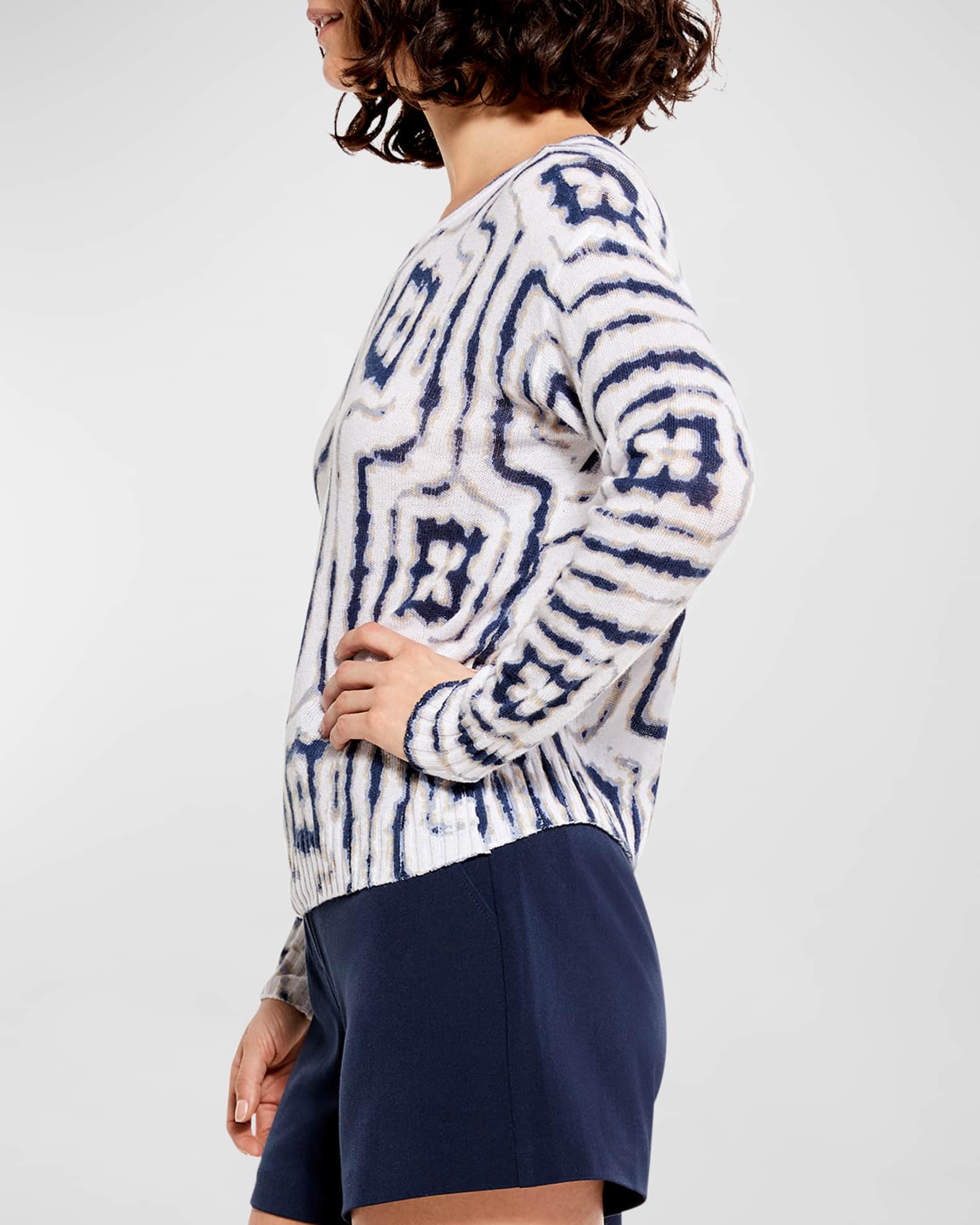 NIC+ZOE Easy Angles Abstract-Print Sweater | Neiman Marcus