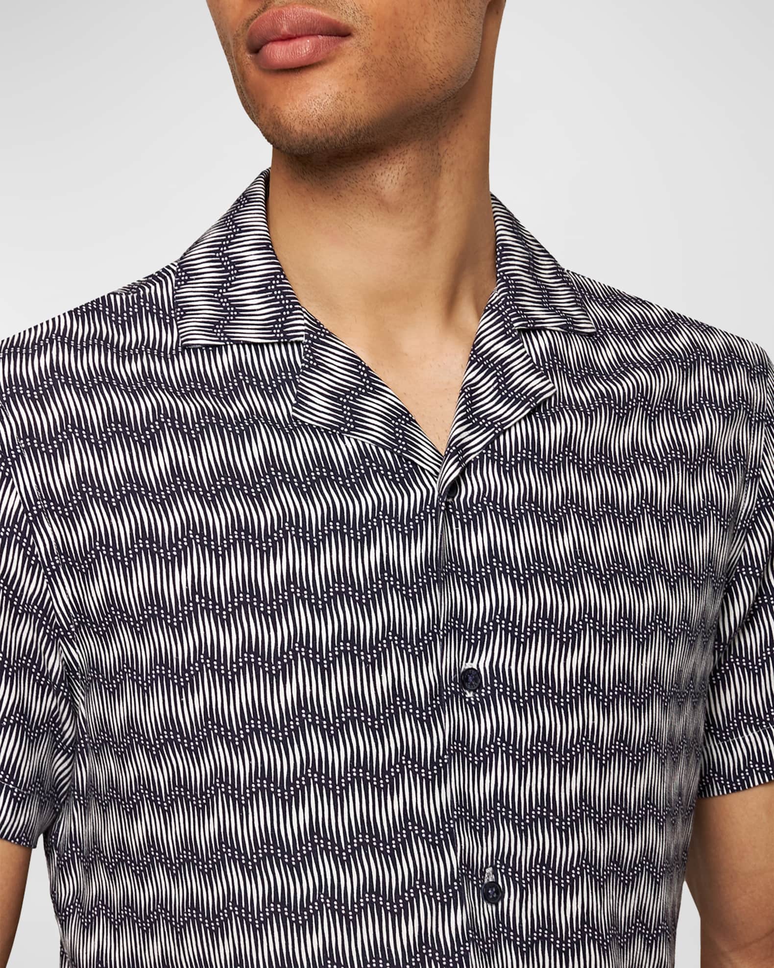 Orlebar Brown Men's Travis Chevron Camp Shirt | Neiman Marcus