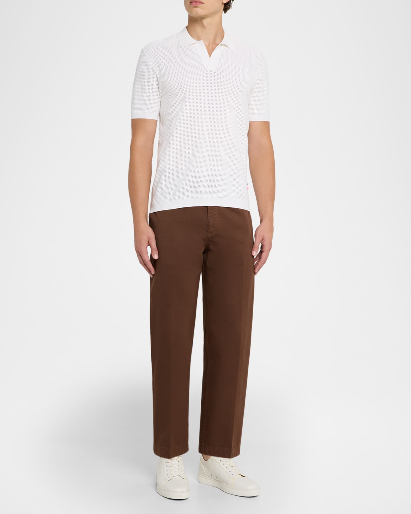 Orlebar Brown Men's Roddy Mesh Stitch Polo Shirt | Neiman Marcus