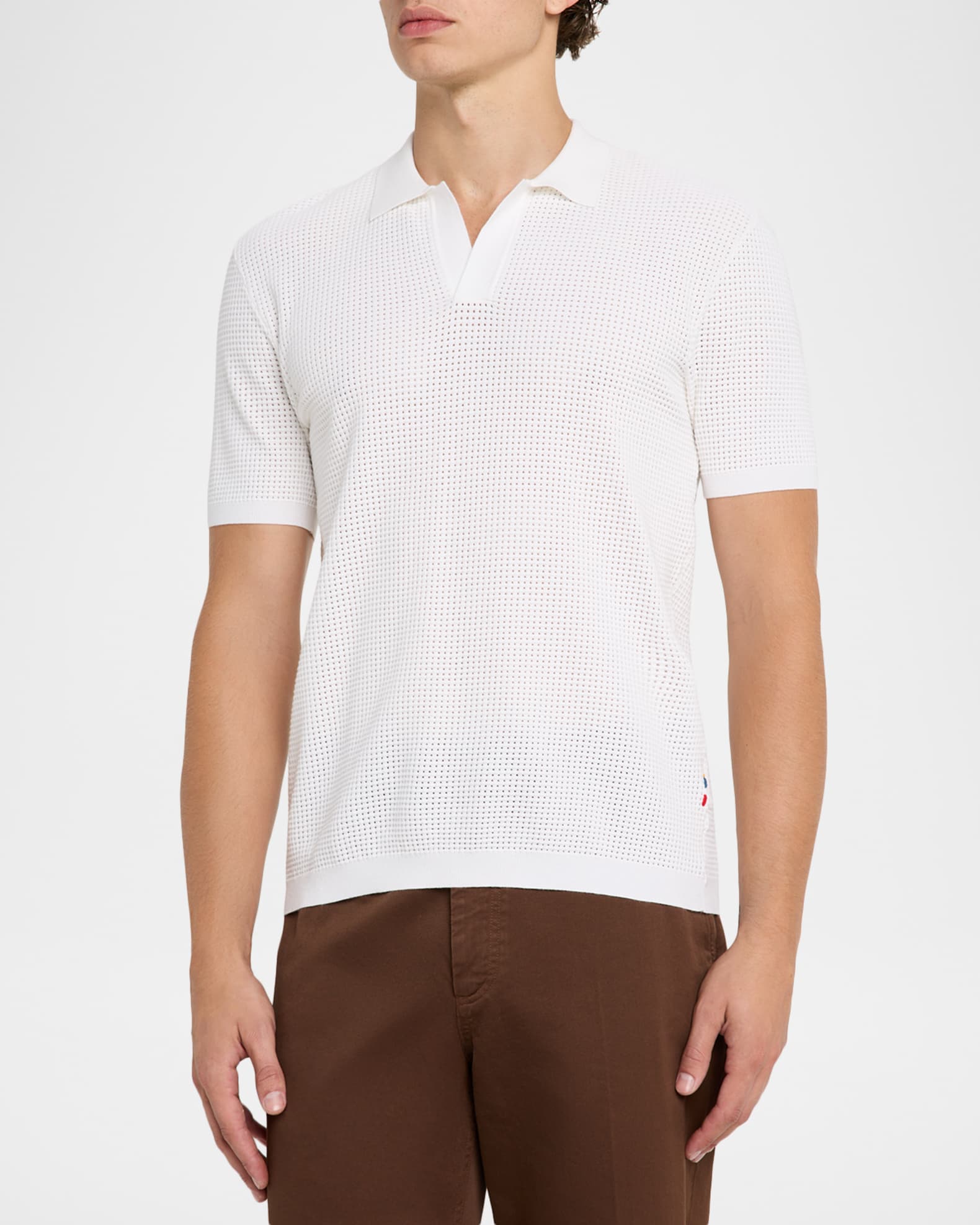 Orlebar Brown Men's Roddy Mesh Stitch Polo Shirt | Neiman Marcus