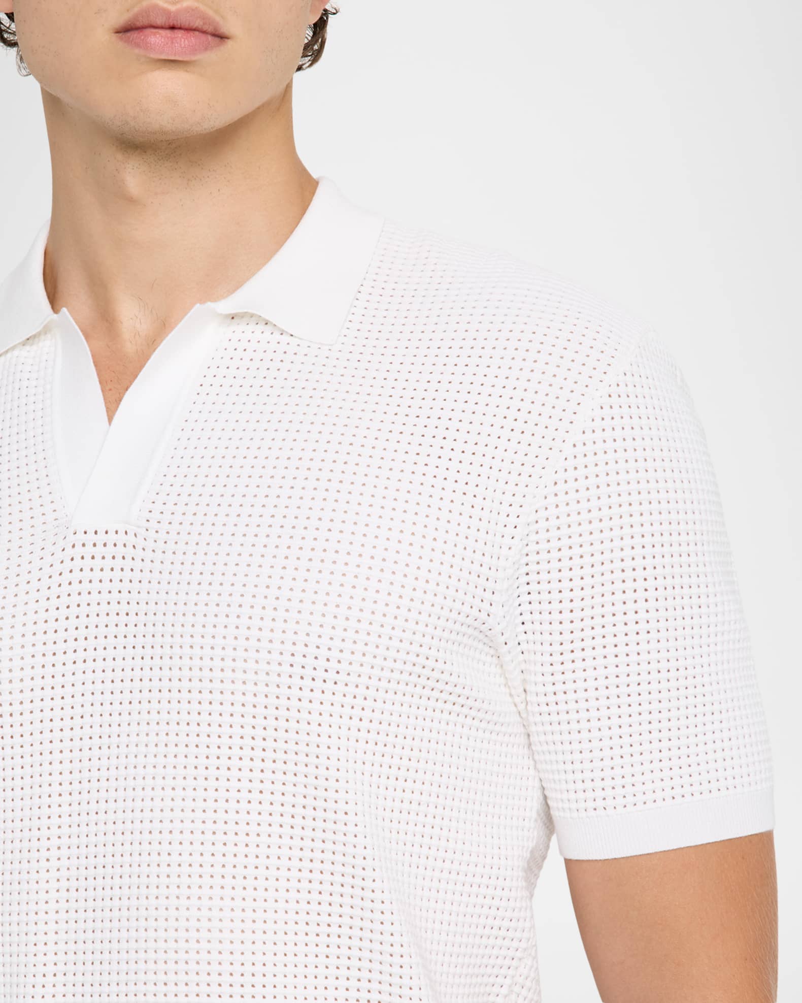 Orlebar Brown Men's Roddy Mesh Stitch Polo Shirt | Neiman Marcus