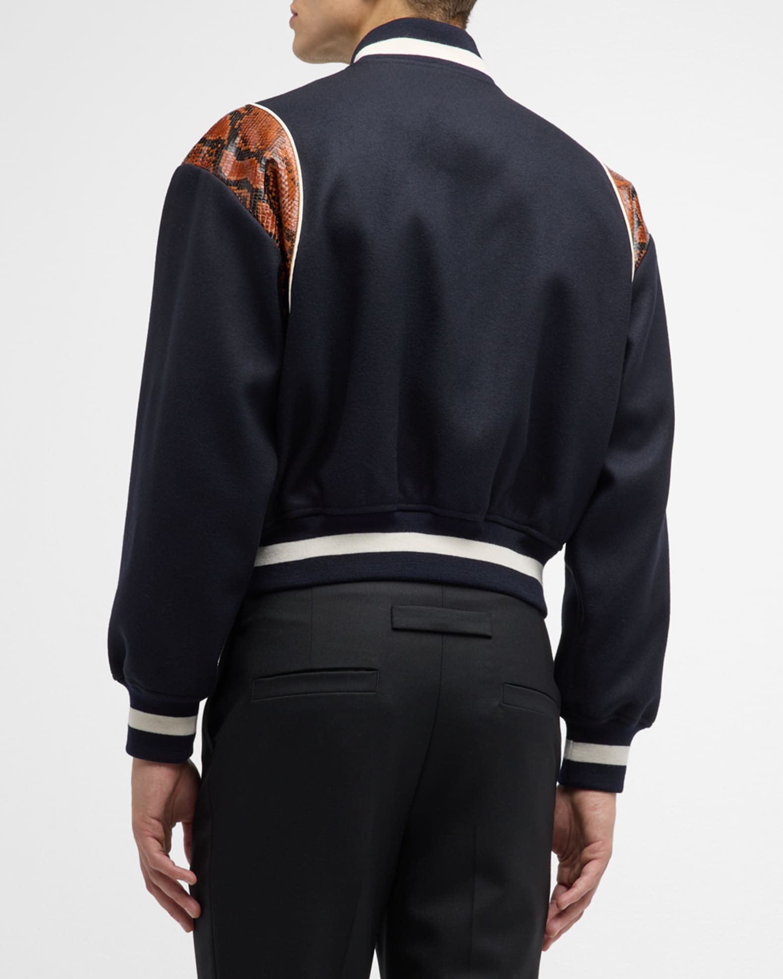 Bally Men's Varsity Bomber Jacket with Snake Print | Neiman Marcus