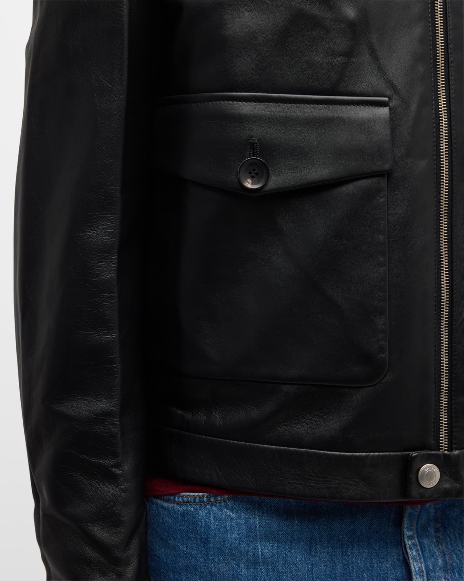 Bally Men's Zip-Front Leather Jacket | Neiman Marcus