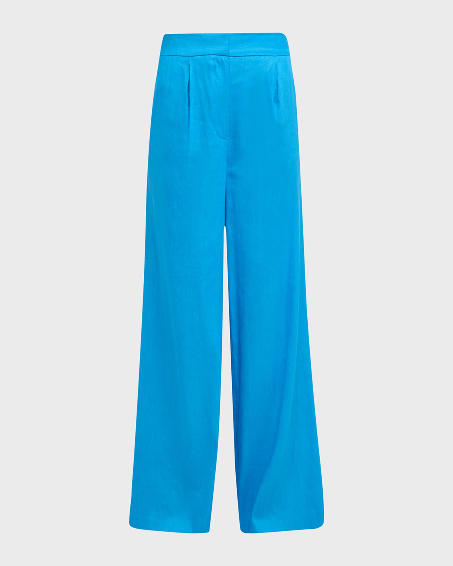 Milly Noelani Pleated Wide-Leg Linen-Blend Pants | Neiman Marcus