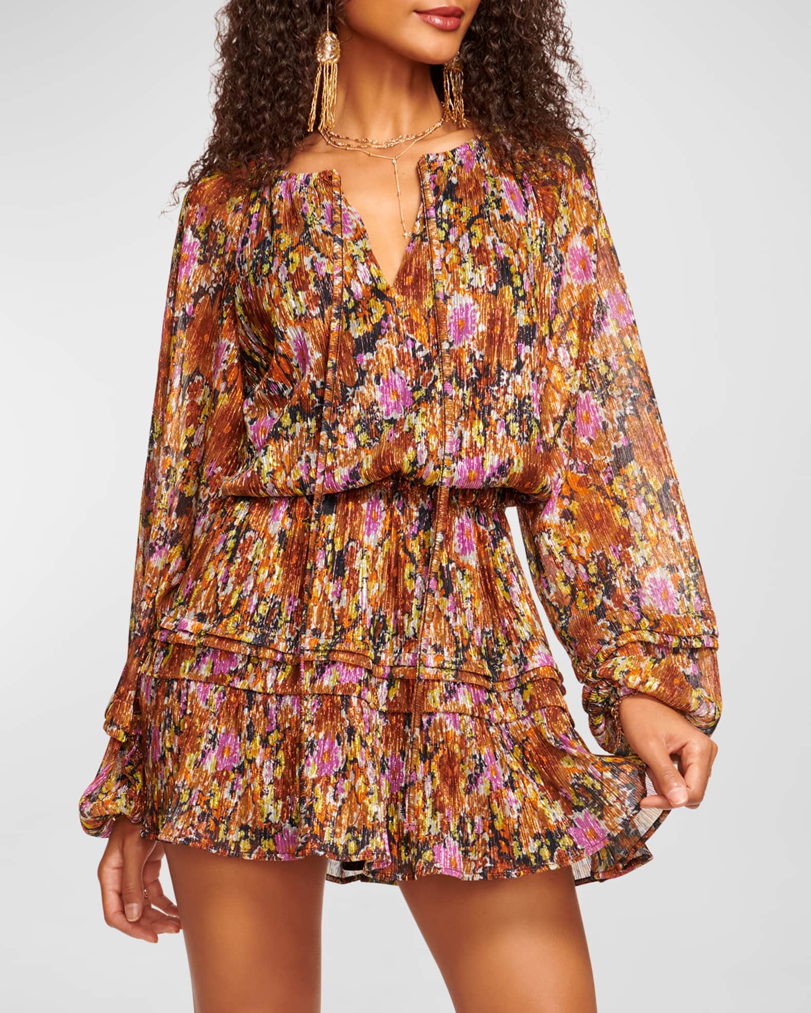 Ramy Brook Aaliyah Floral-Print Mini Dress | Neiman Marcus