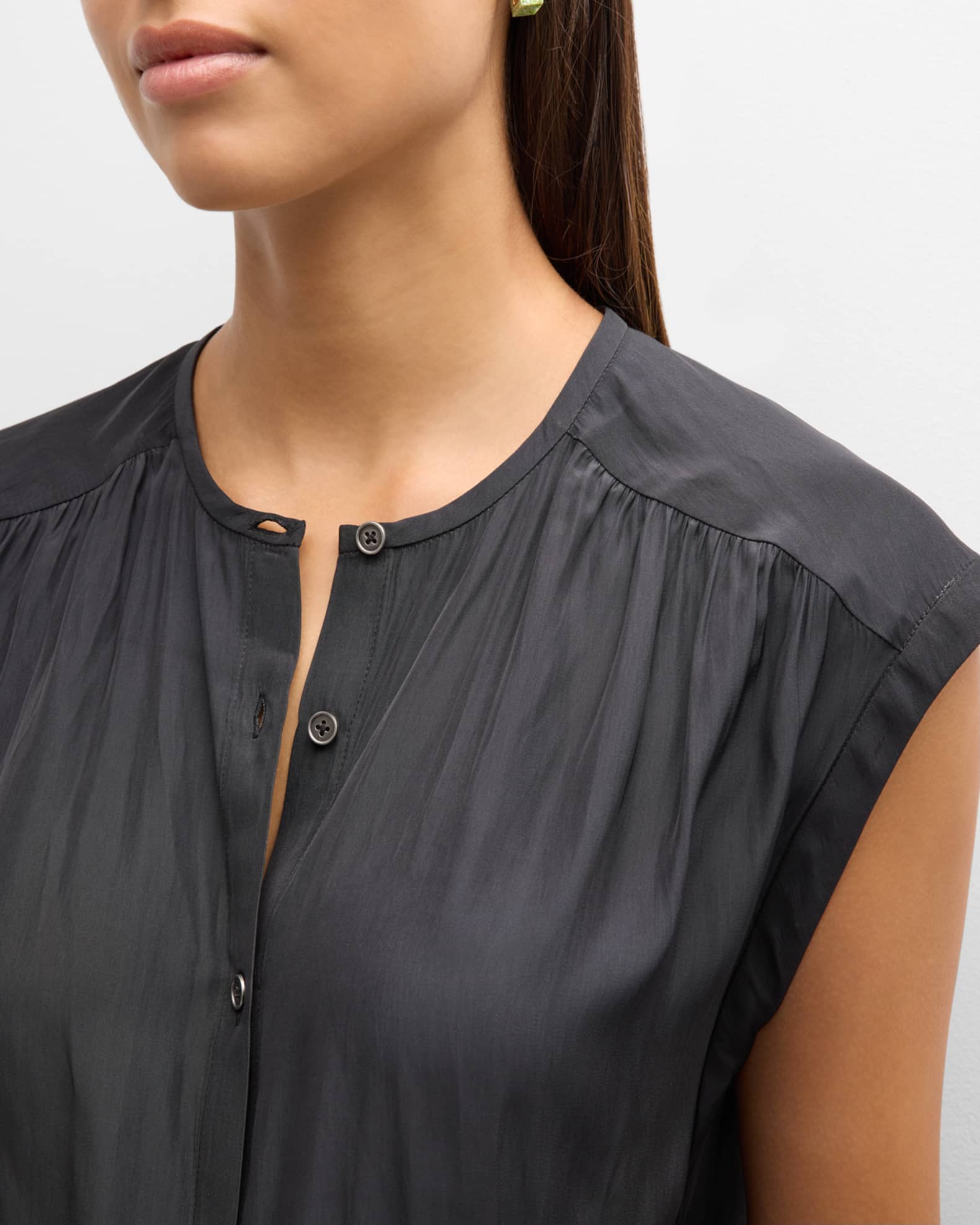 Ramy Brook Amelia Button-Front Blouse | Neiman Marcus