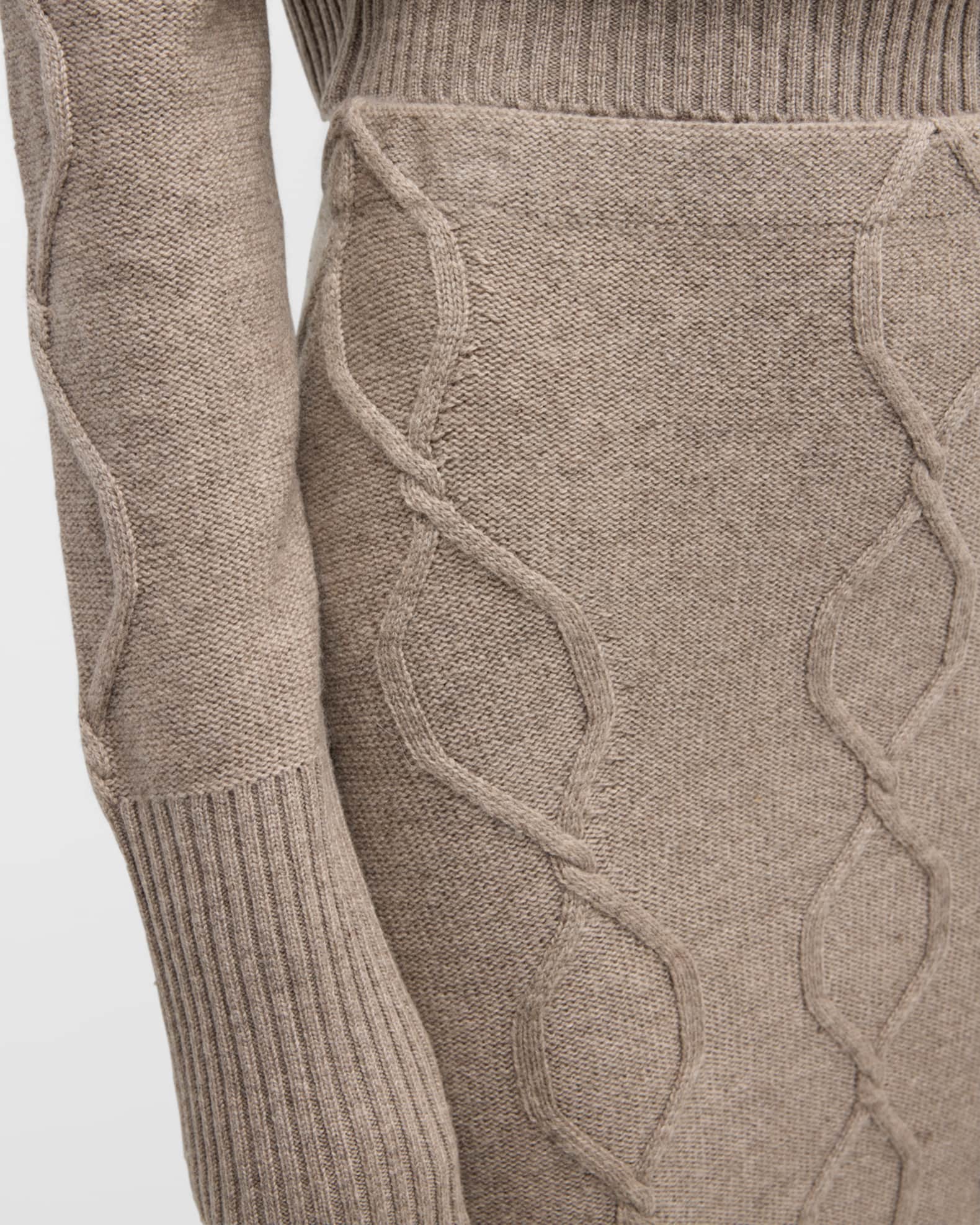 Naadam Wool-Cashmere Aran Cable-Knit Midi Skirt | Neiman Marcus
