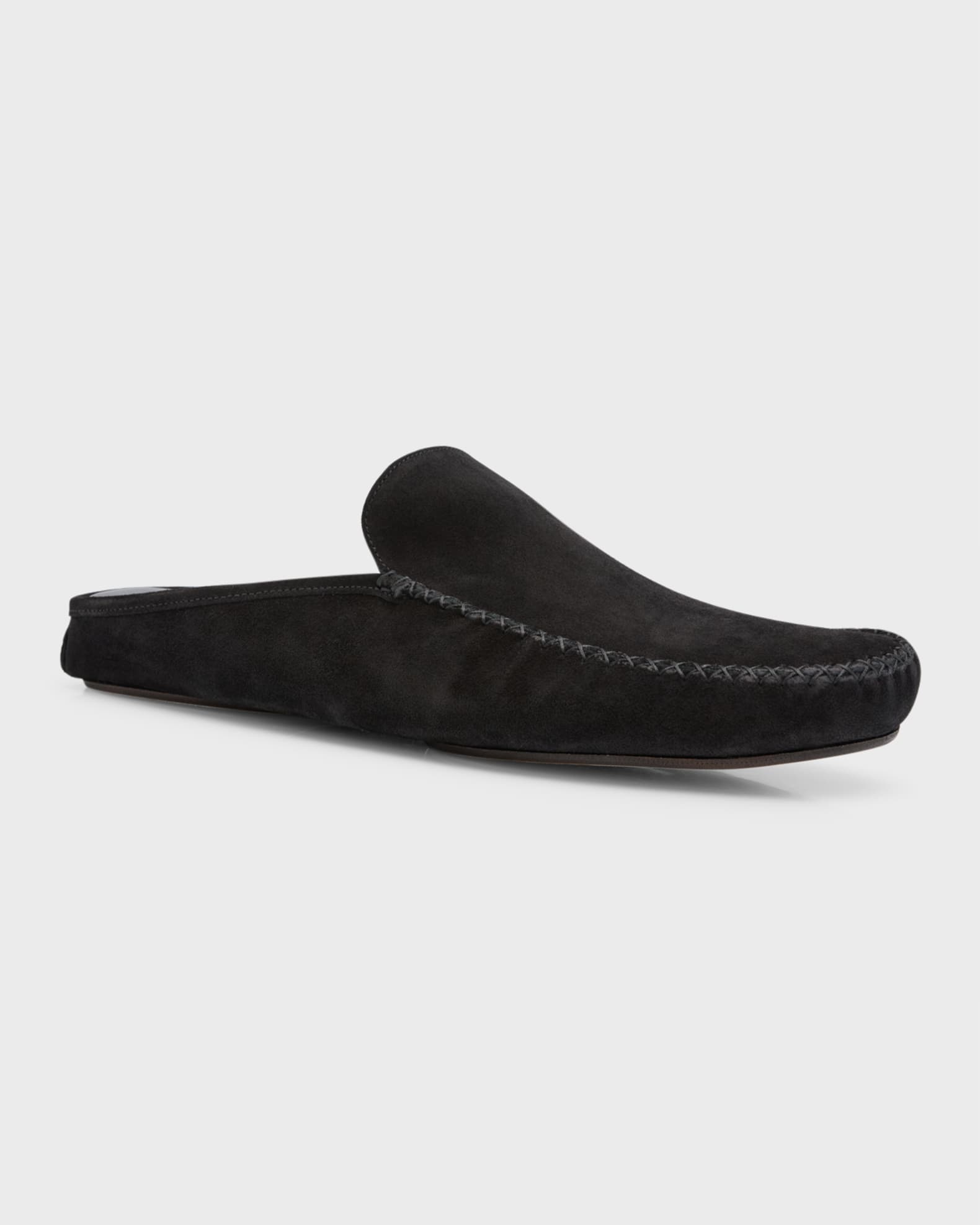 Manolo Blahnik Men's Crawford Suede Mules | Neiman Marcus