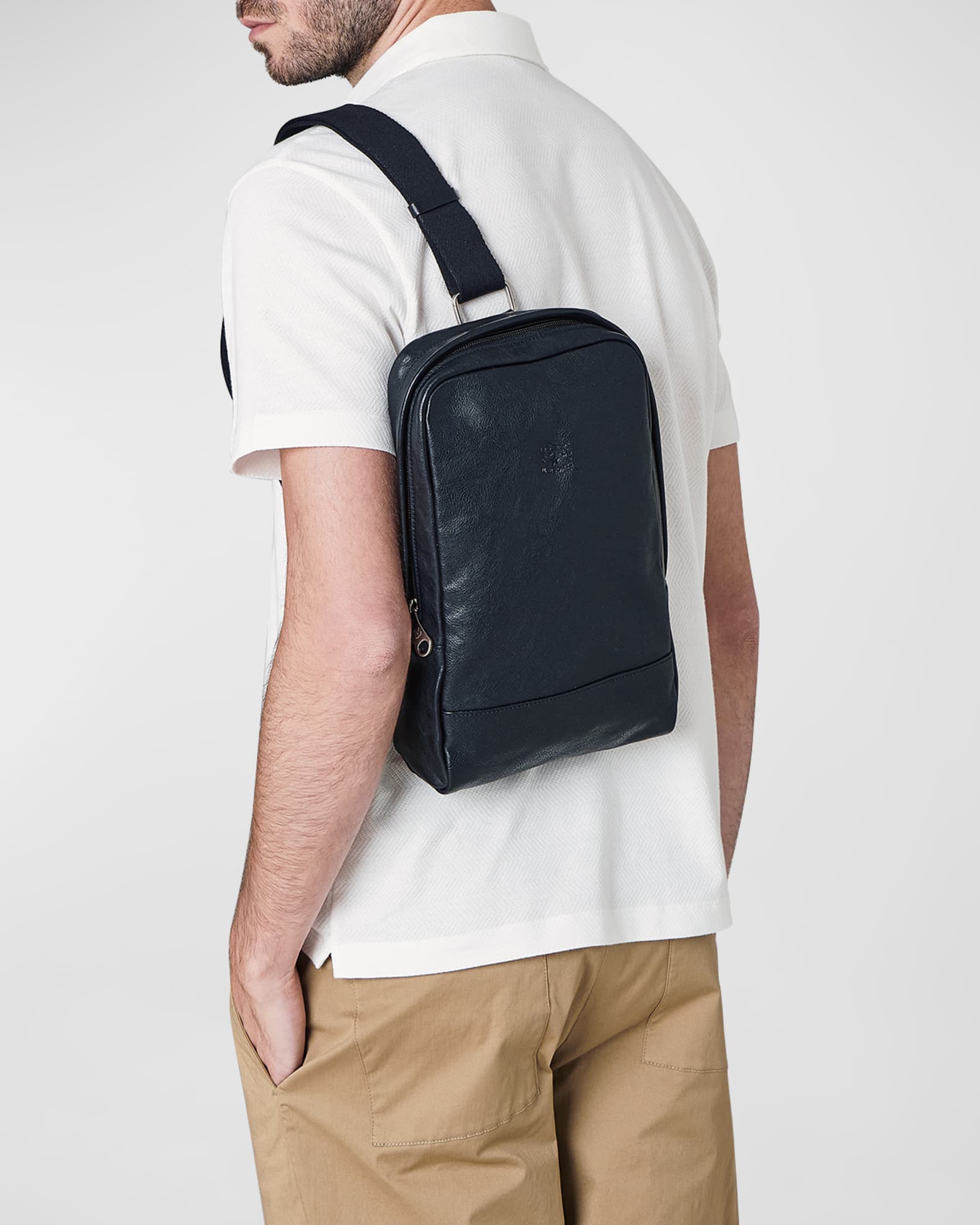 Il Bisonte Men's Cestello Leather Sling Backpack | Neiman Marcus