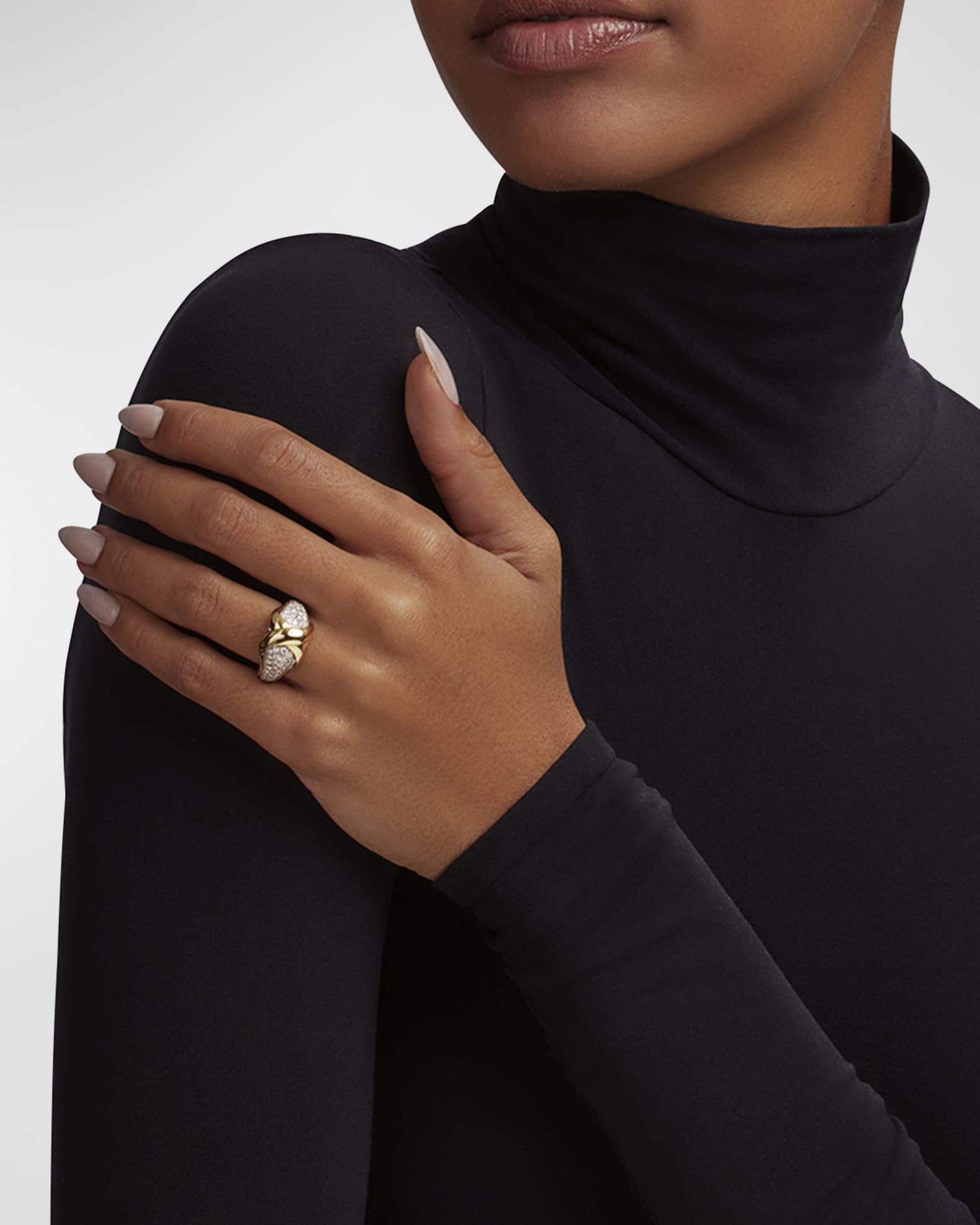 LAGOS Embrace 18K Gold X and Sterling Silver Diamond Ring | Neiman Marcus