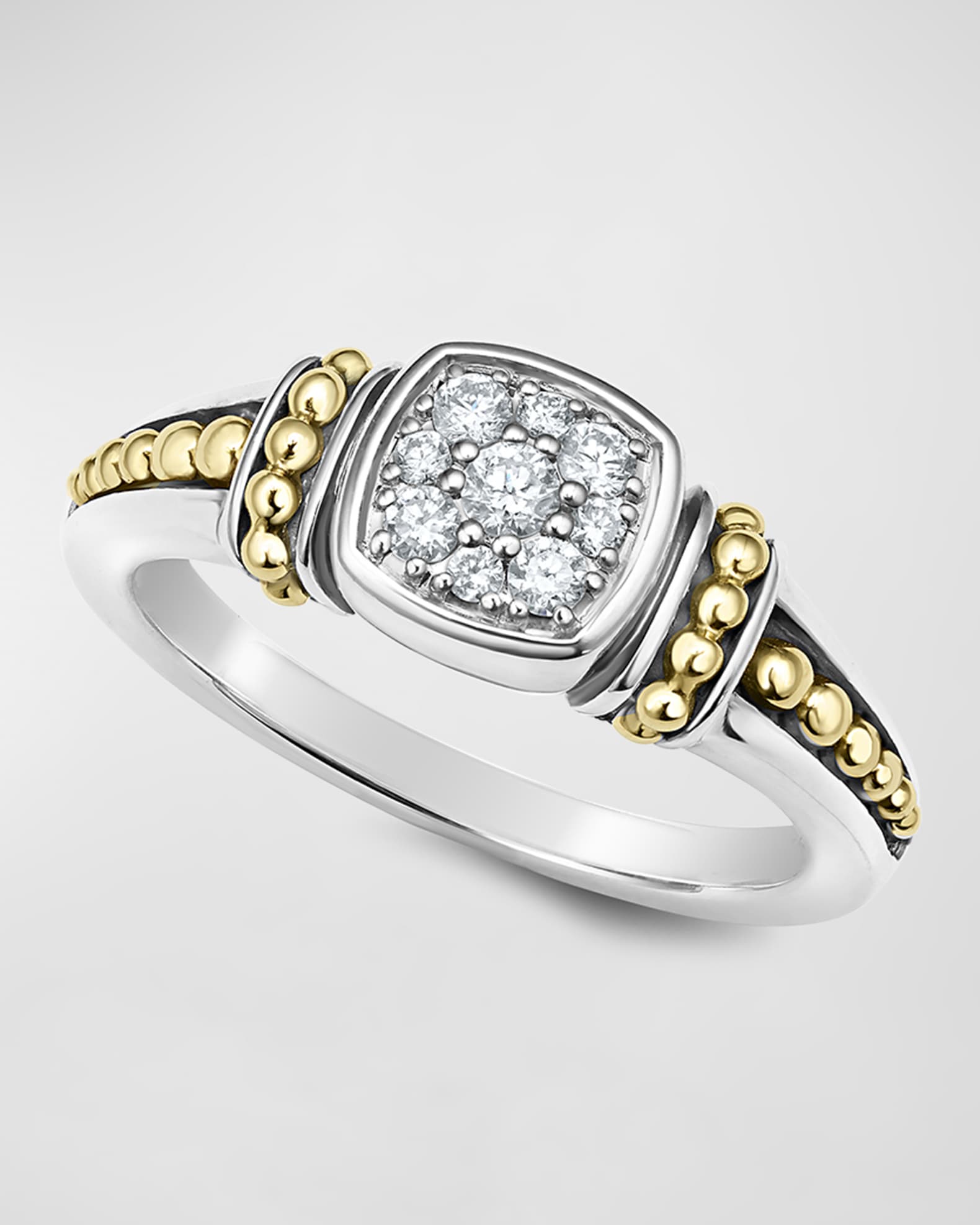 LAGOS Rittenhouse Two-Tone Pave Diamond Ring | Neiman Marcus
