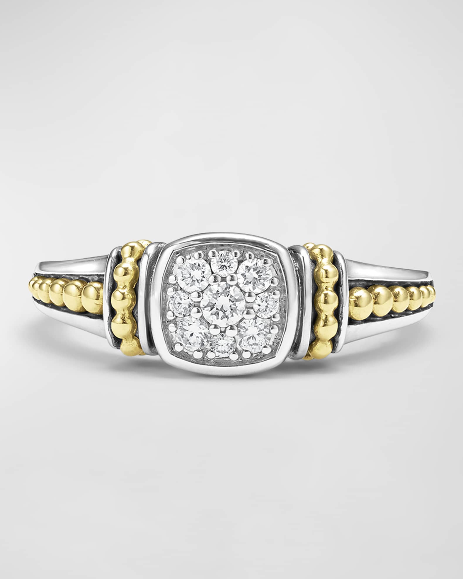 LAGOS Rittenhouse Two-Tone Pave Diamond Ring | Neiman Marcus