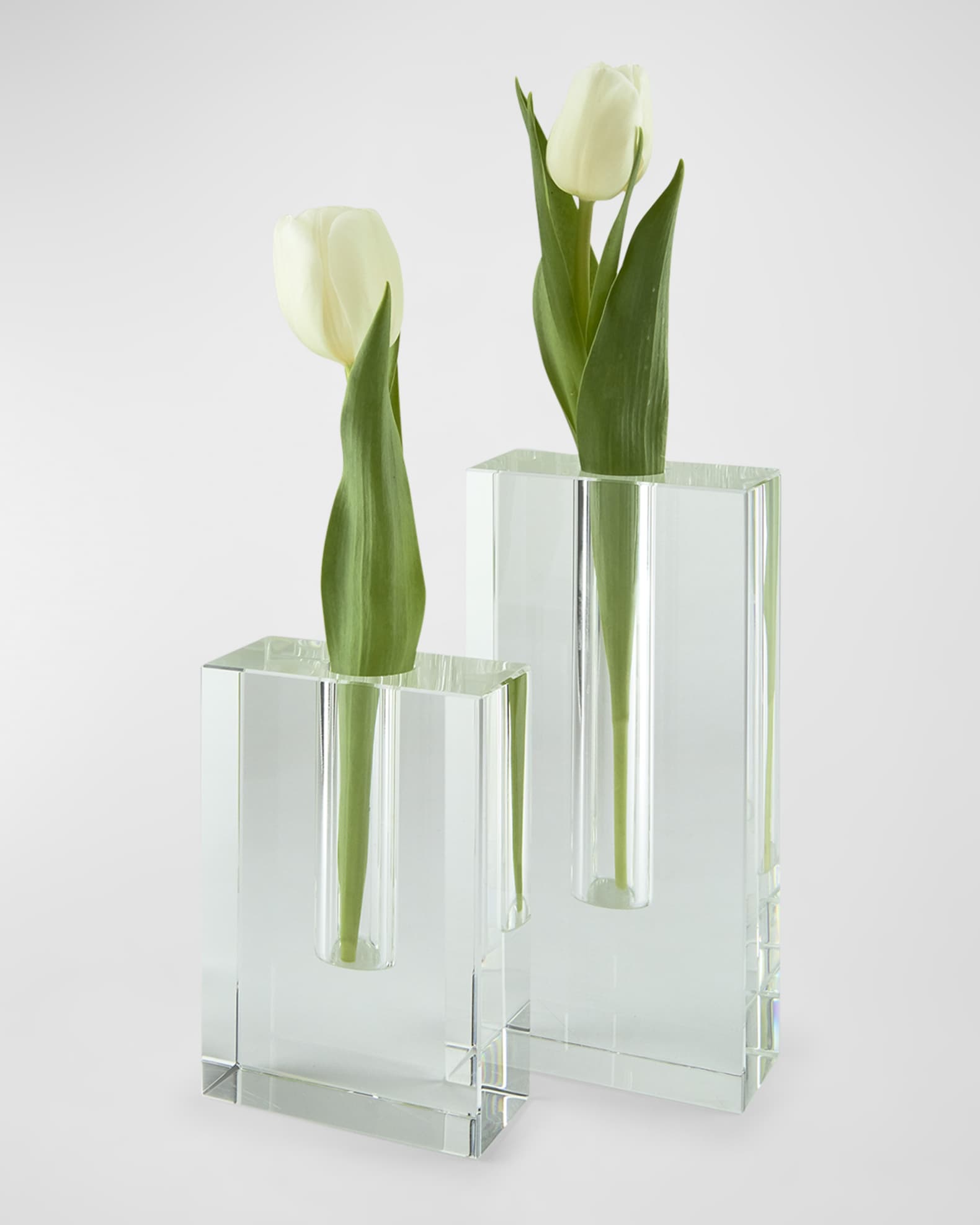 Tizo Clear Crystal Rectangle Bud Vase - Small | Neiman Marcus