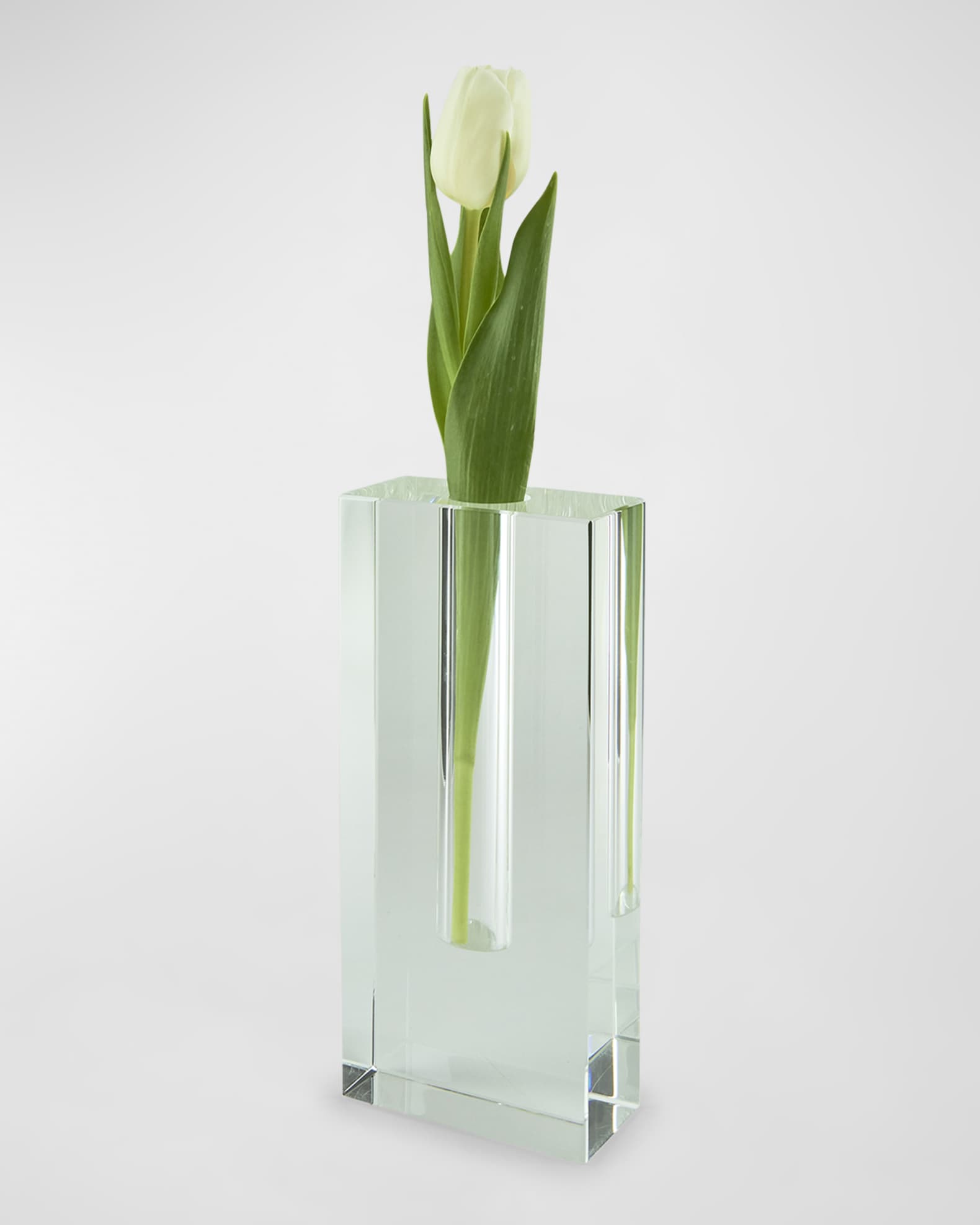 Tizo Clear Crystal Rectangle Bud Vase - Large | Neiman Marcus