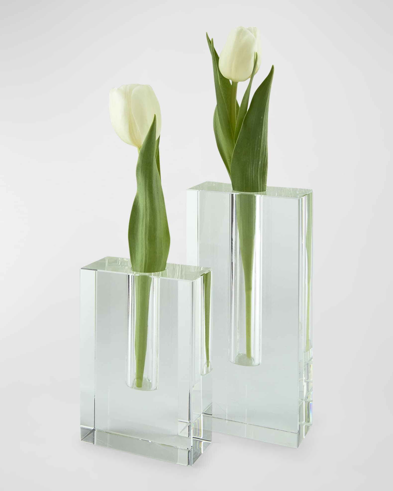 Tizo Clear Crystal Rectangle Bud Vase - Large | Neiman Marcus