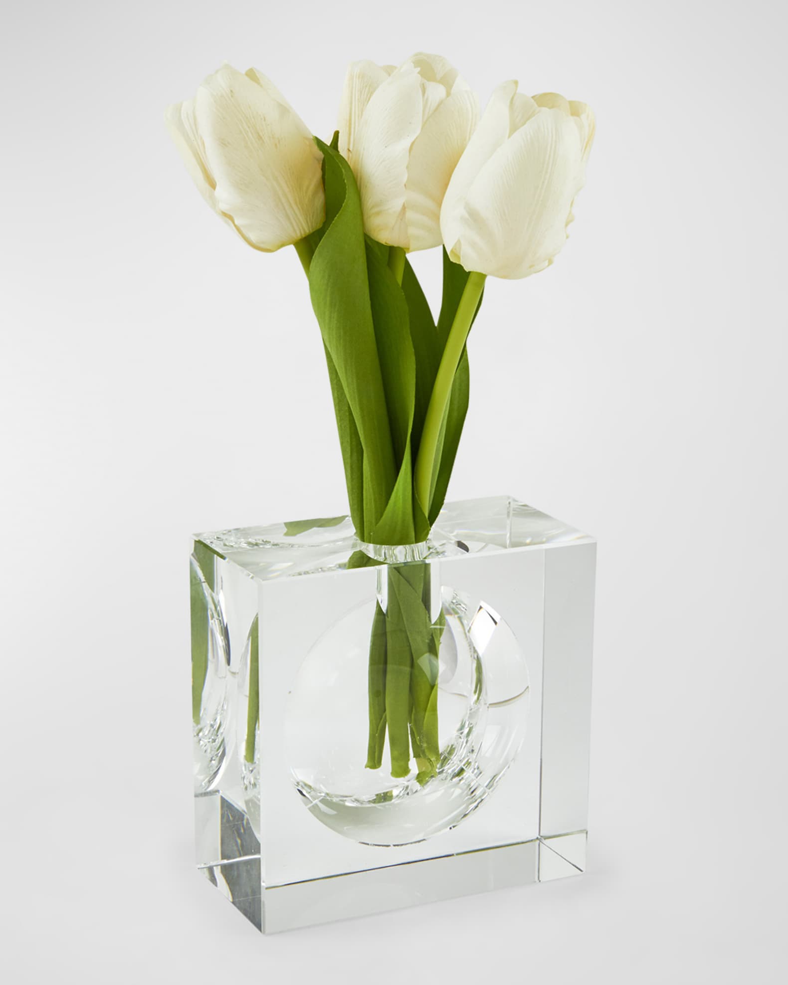 Tizo Clear Crystal Vase Square W/Bubble -Large | Neiman Marcus