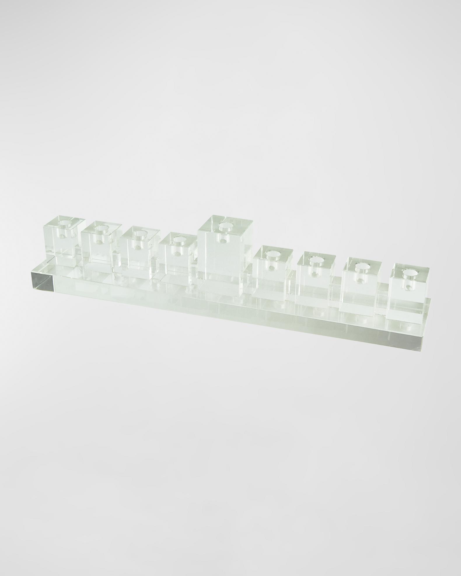 Tizo Crystal Menorah - Clear W/Blue | Neiman Marcus