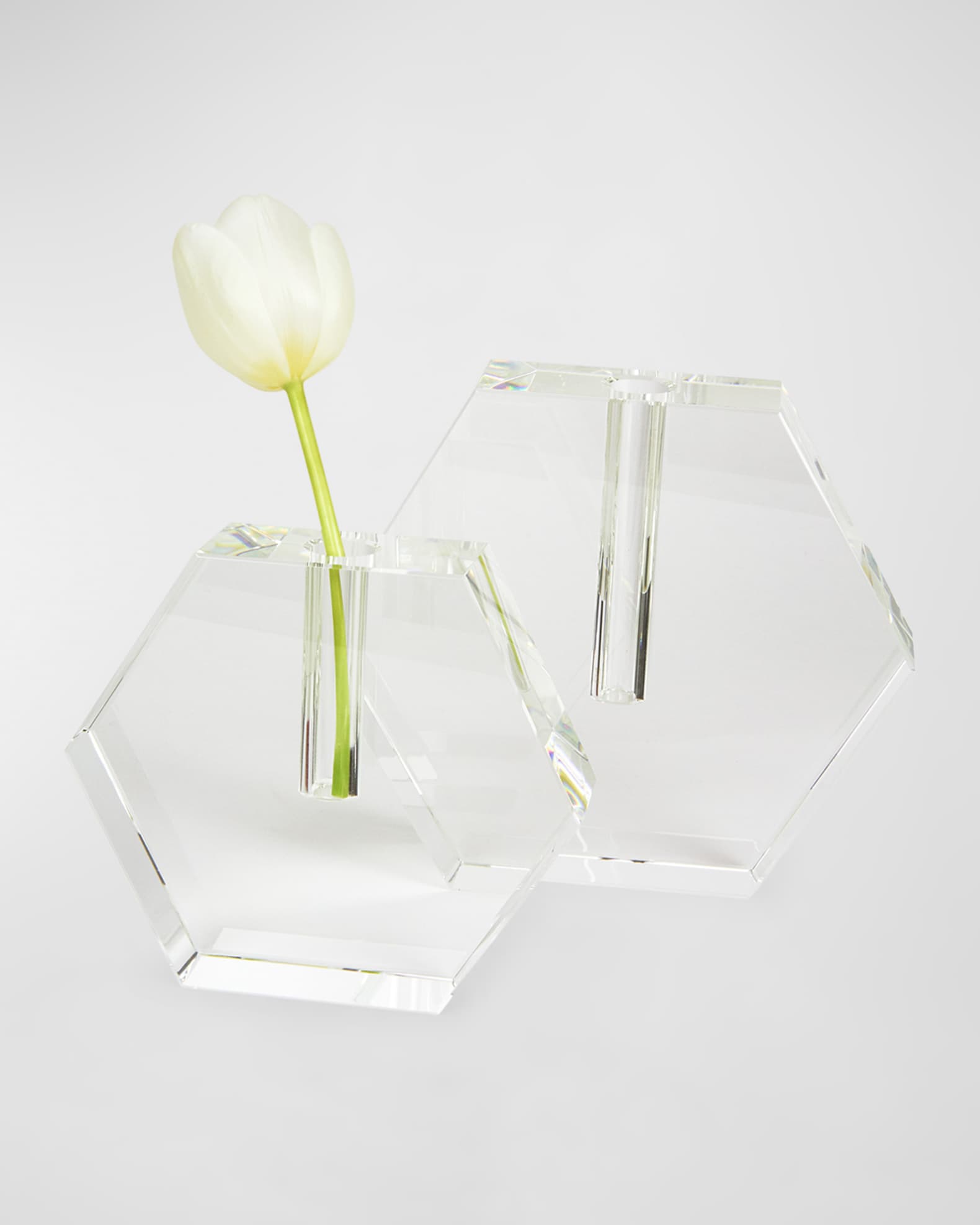 Tizo Clear Crystal Vase Flat Hexagon - Large | Neiman Marcus