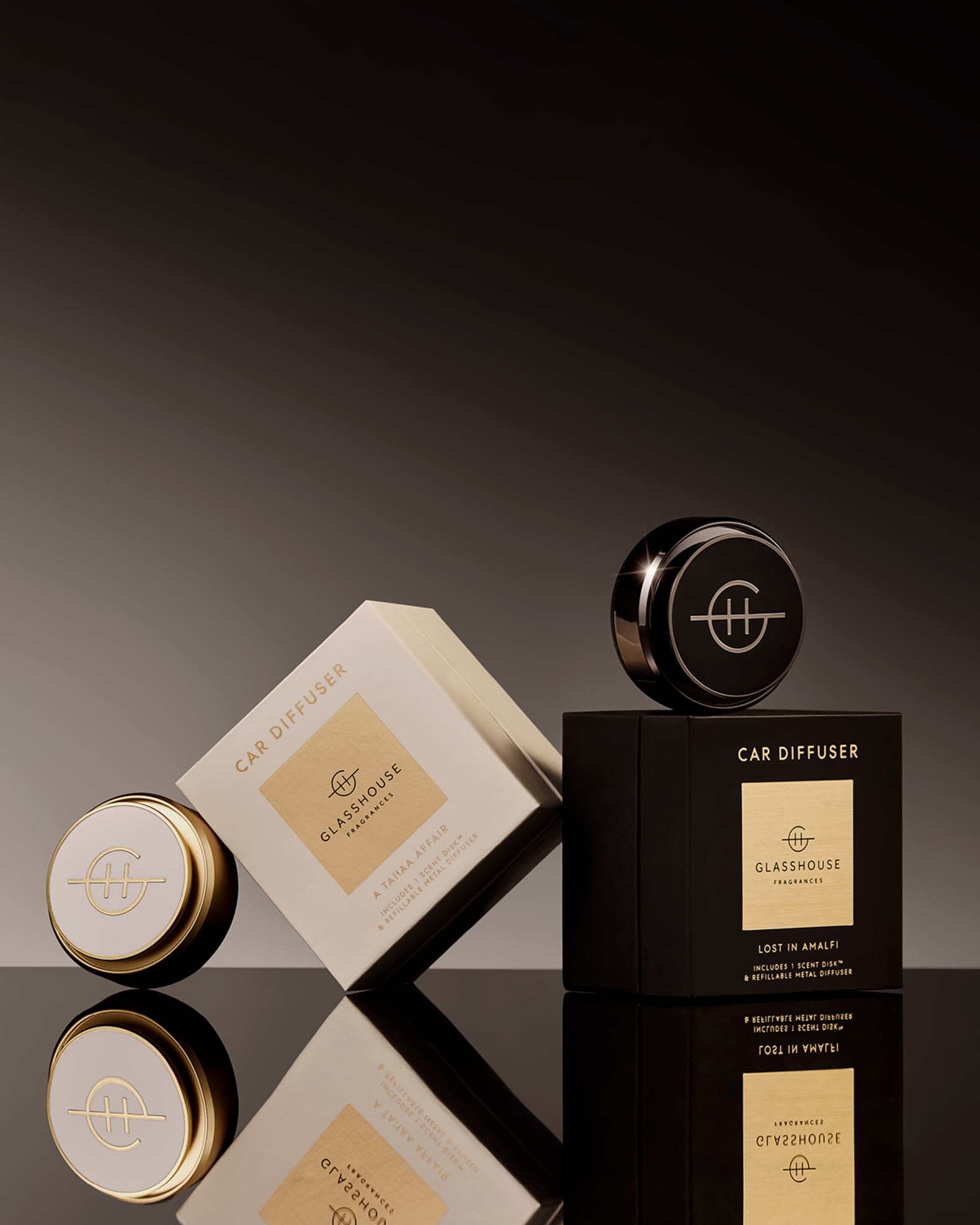 GLASSHOUSE FRAGRANCES Golden Car Diffuser with A Tahaa Affair ...