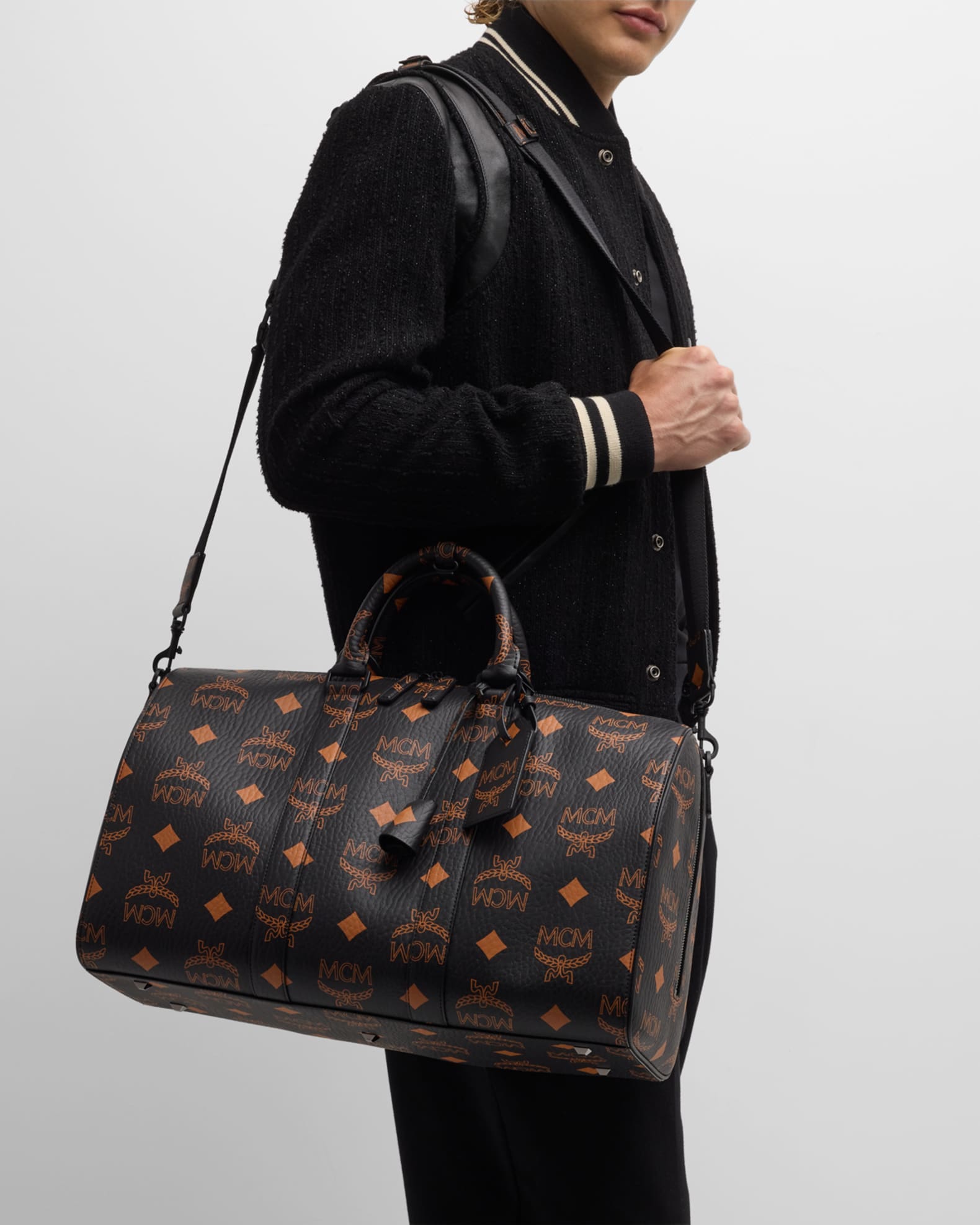 MCM Men's Ottomar Leather Weekender Duffel Bag | Neiman Marcus