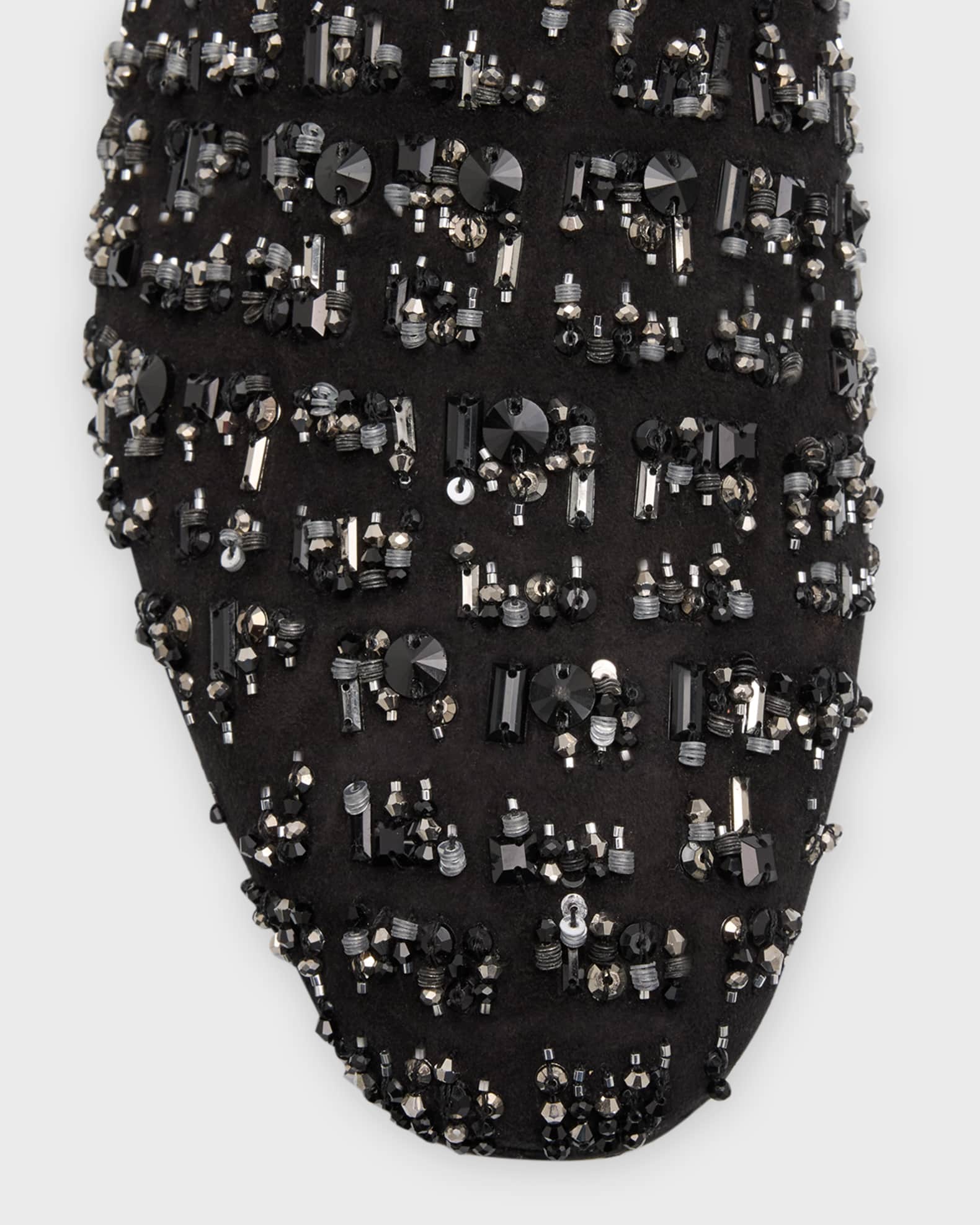 Versace Men's Suede Bead-Embellished Smoking Slippers | Neiman Marcus