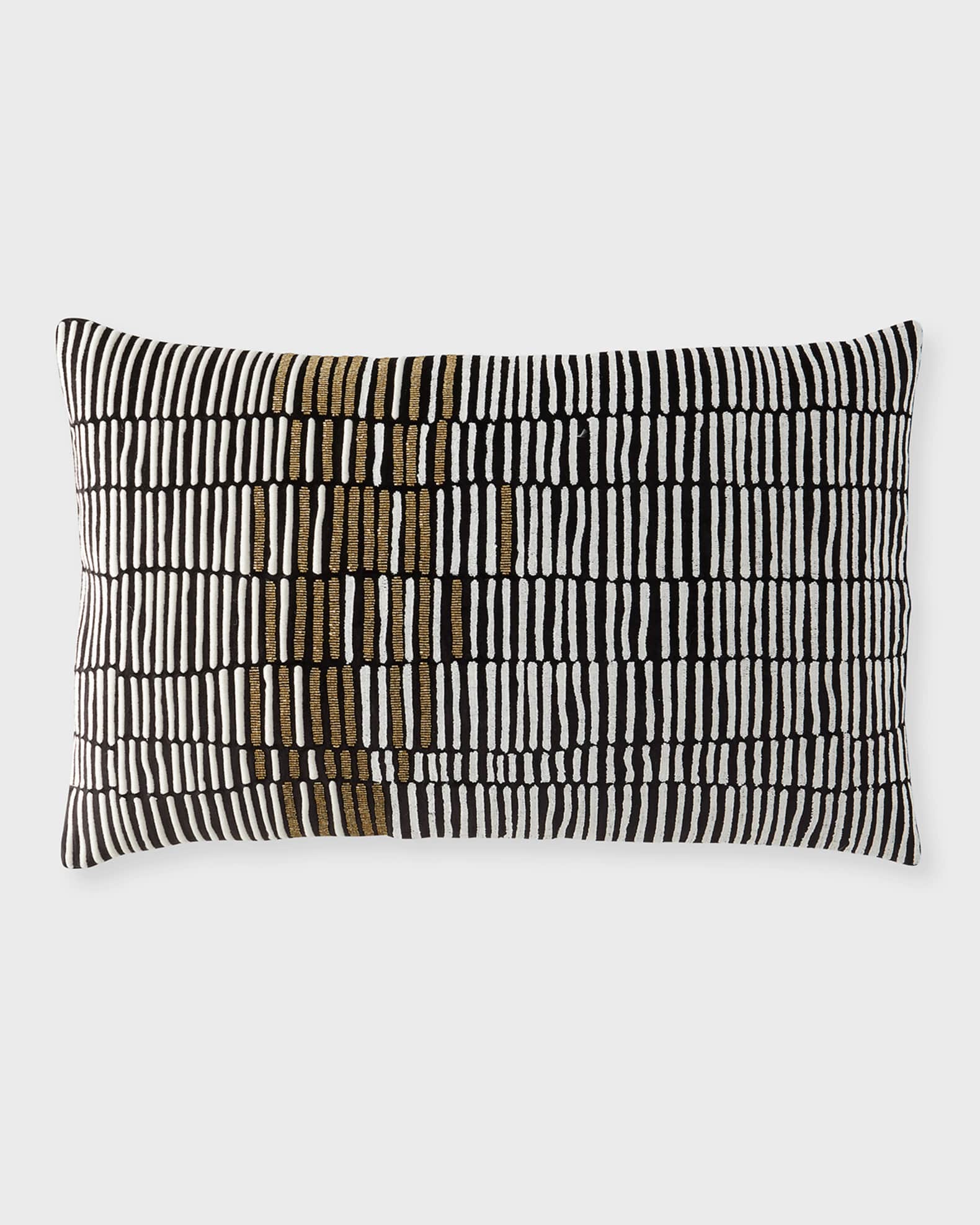 Callisto Home Monte Geo Lines Beaded Decorative Pillow, 18" x 30 ...