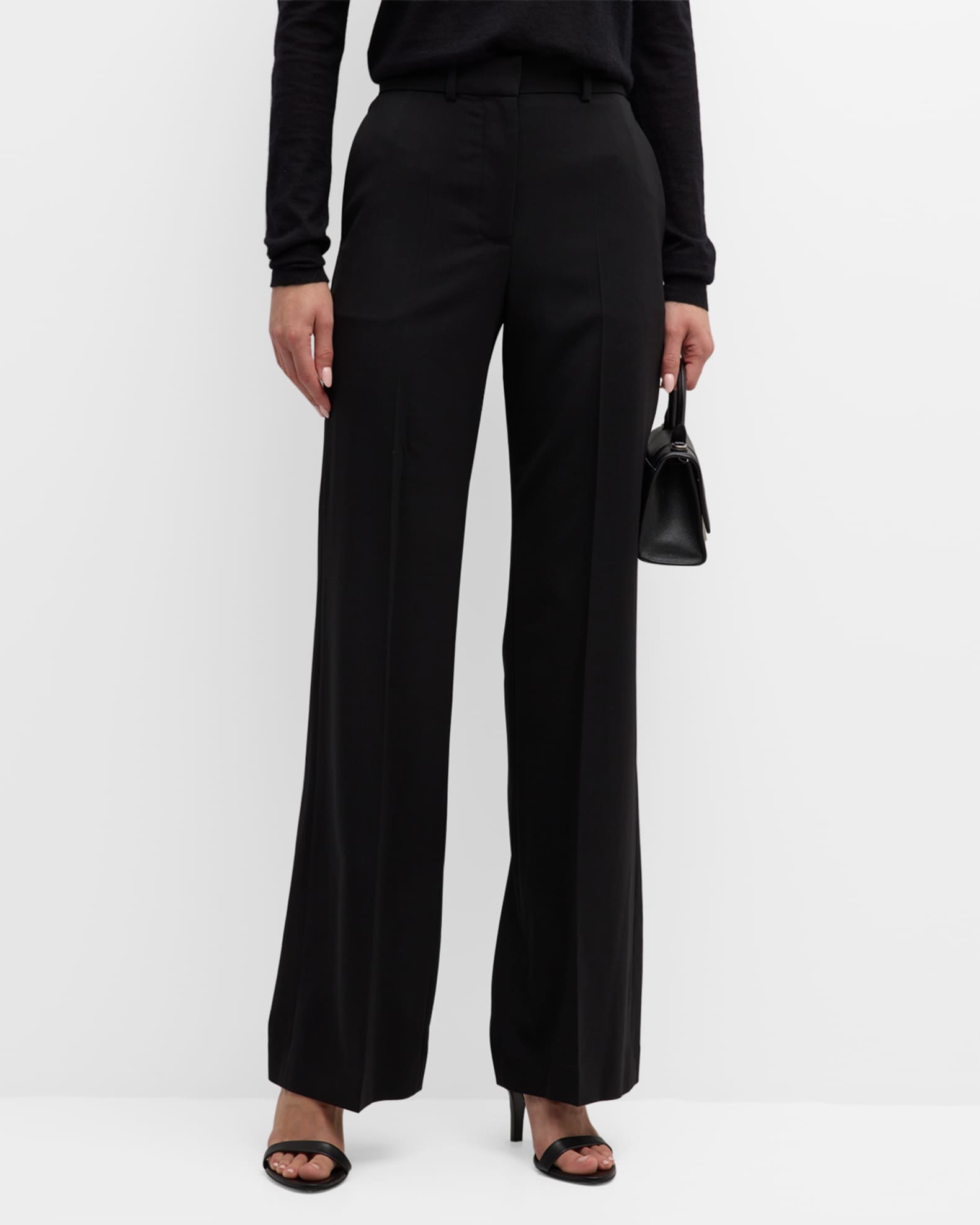 Joseph Morissey High-Rise Stretch Wool Pants | Neiman Marcus