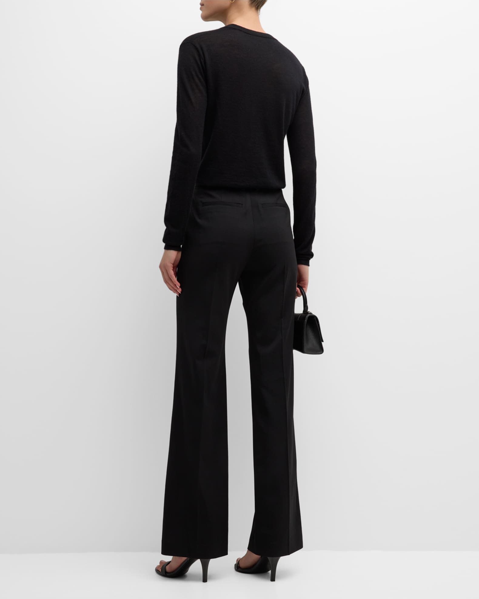 Joseph Morissey High-Rise Stretch Wool Pants | Neiman Marcus