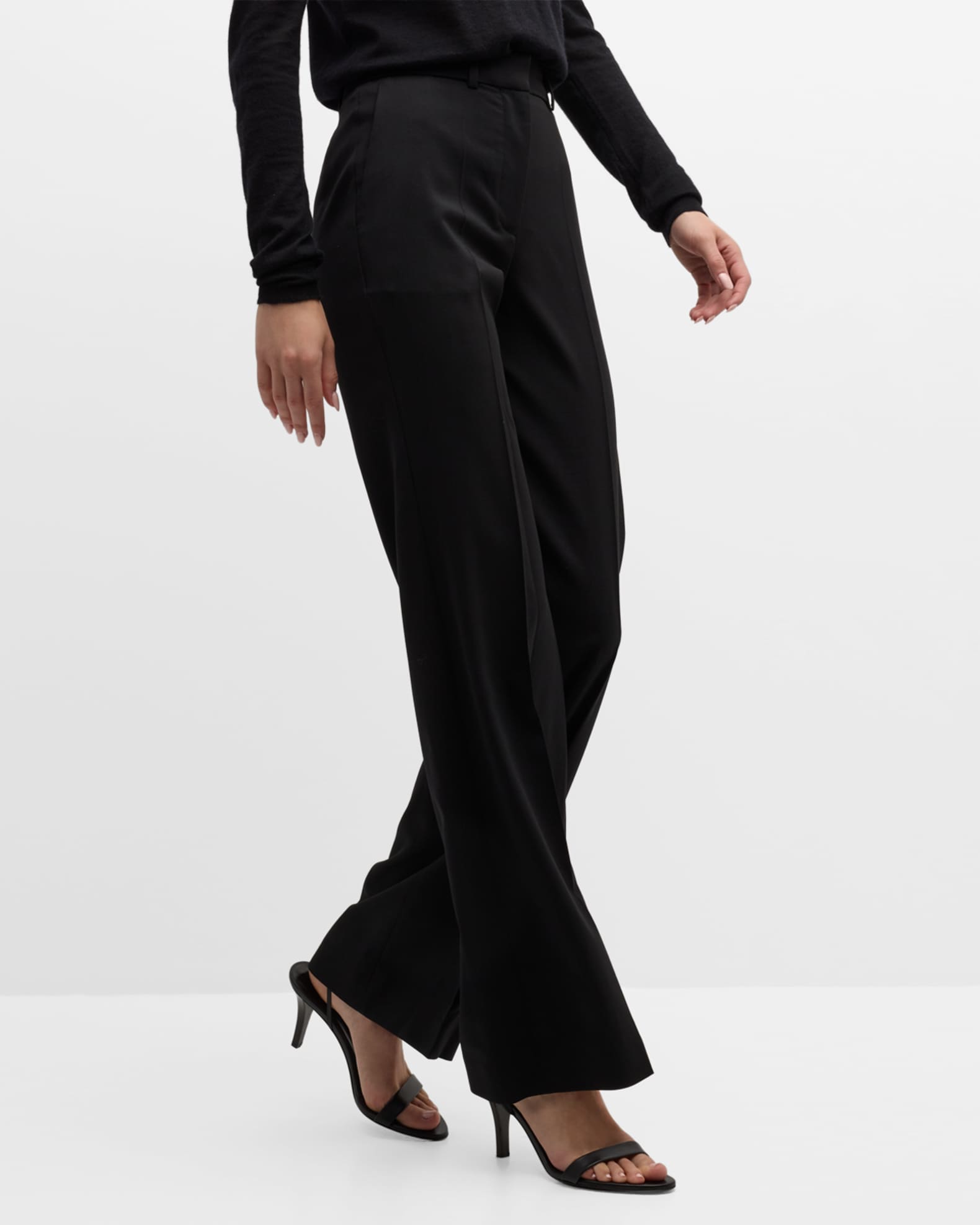 Joseph Morissey High-Rise Stretch Wool Pants | Neiman Marcus