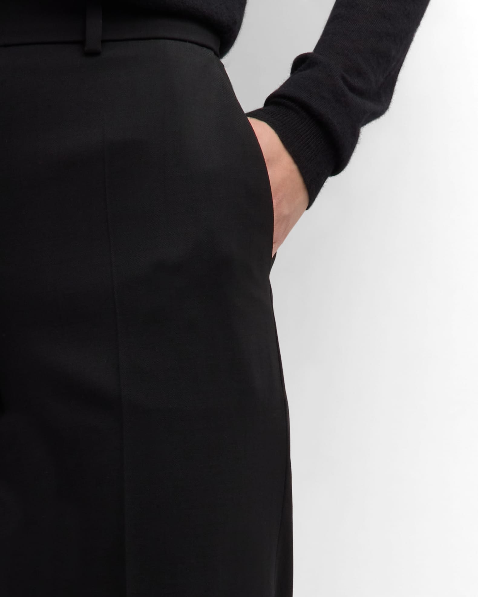 Joseph Morissey High-Rise Stretch Wool Pants | Neiman Marcus