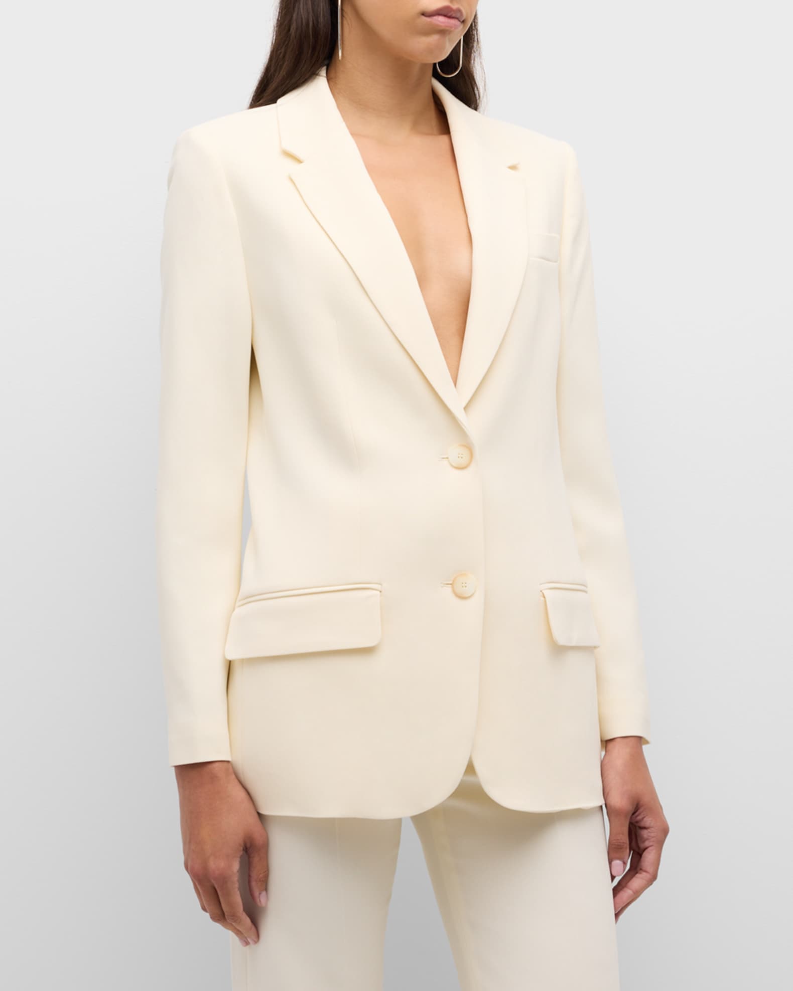 Joseph Jackie Single-Breasted Cady Jacket | Neiman Marcus