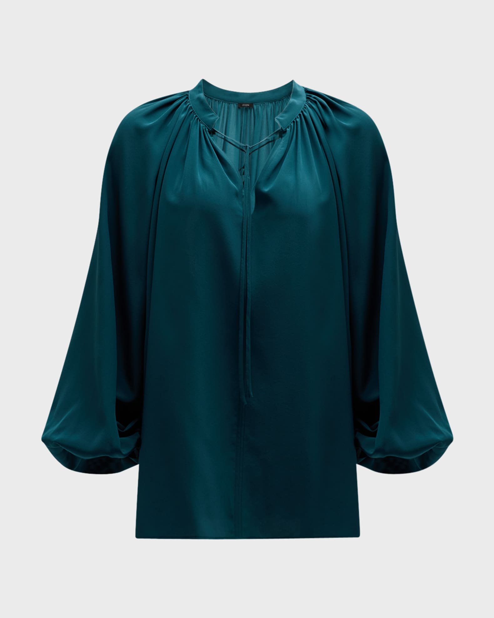 Joseph Bartletts Ruched Blouson-Sleeve Silk Blouse | Neiman Marcus