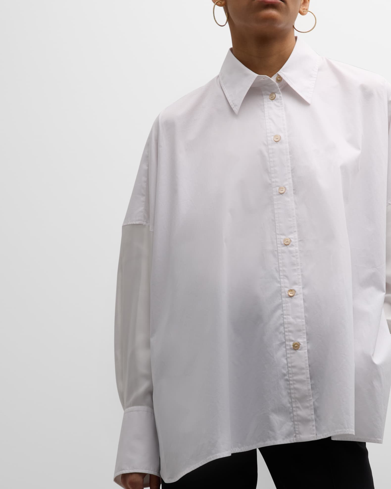 Joseph New Baja Oversized Cotton Poplin Blouse | Neiman Marcus