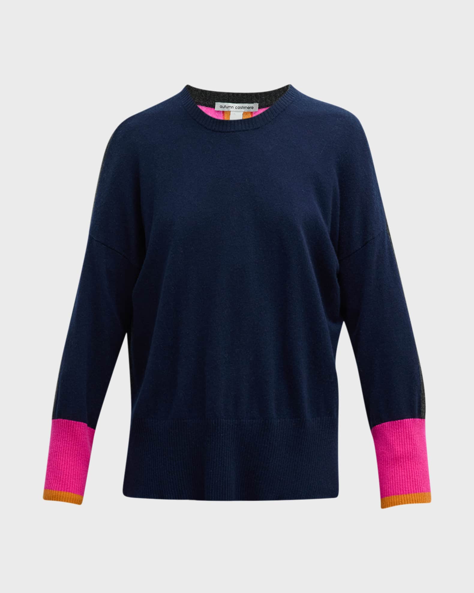 Autumn Cashmere Cashmere Colorblock Crewneck Sweater | Neiman Marcus