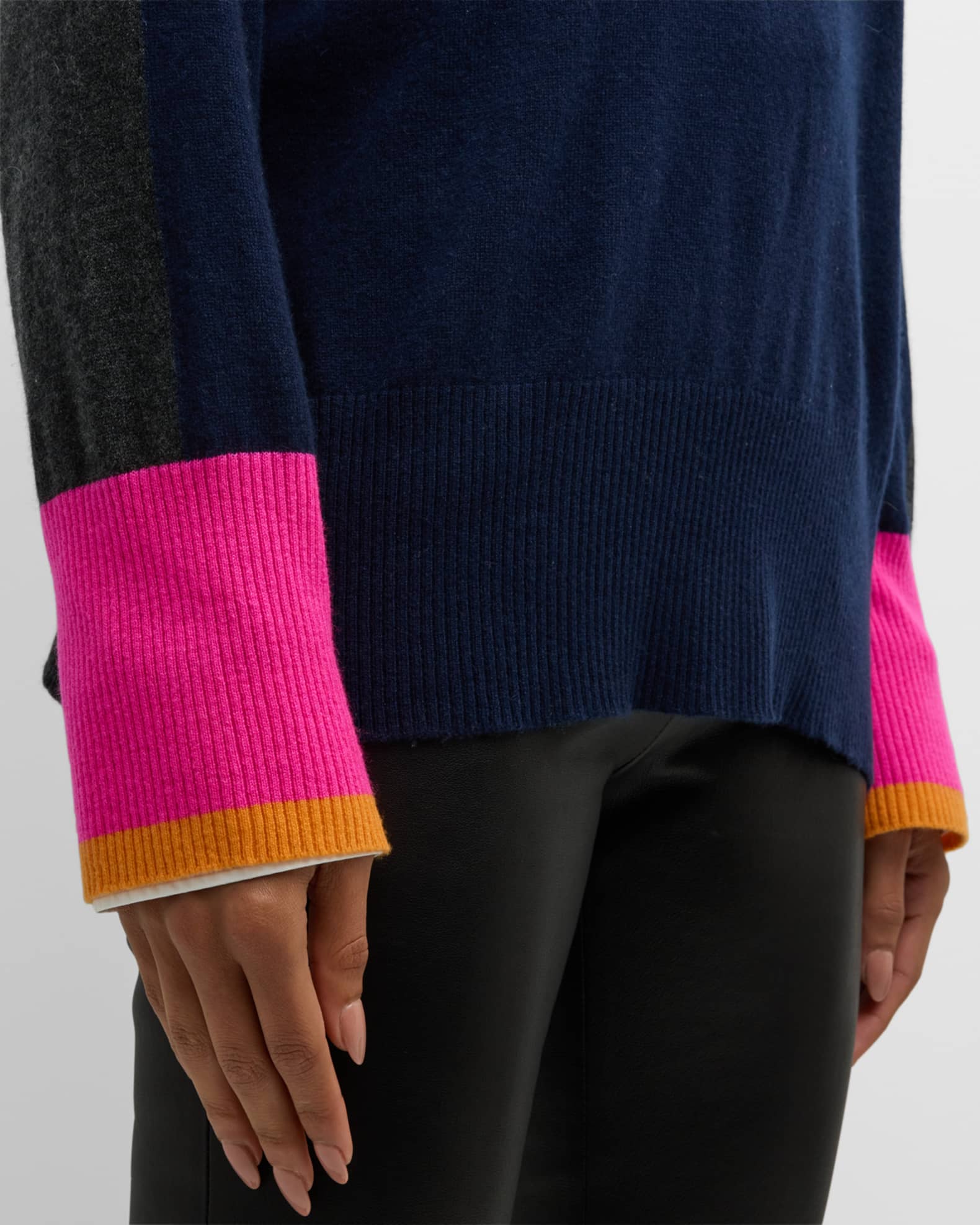 Autumn Cashmere Cashmere Colorblock Crewneck Sweater | Neiman Marcus
