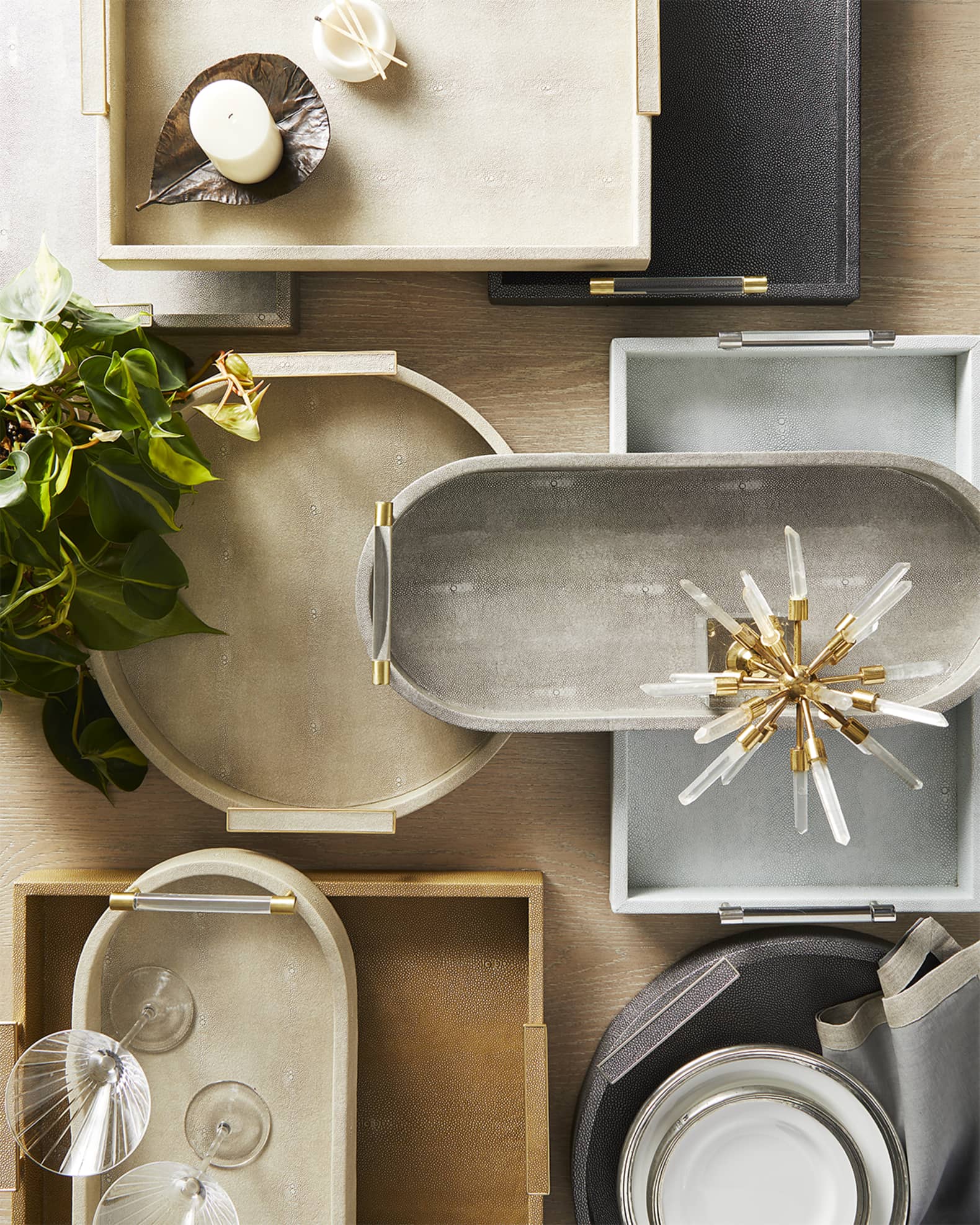 Faux Shagreen Tray Collection | Neiman Marcus