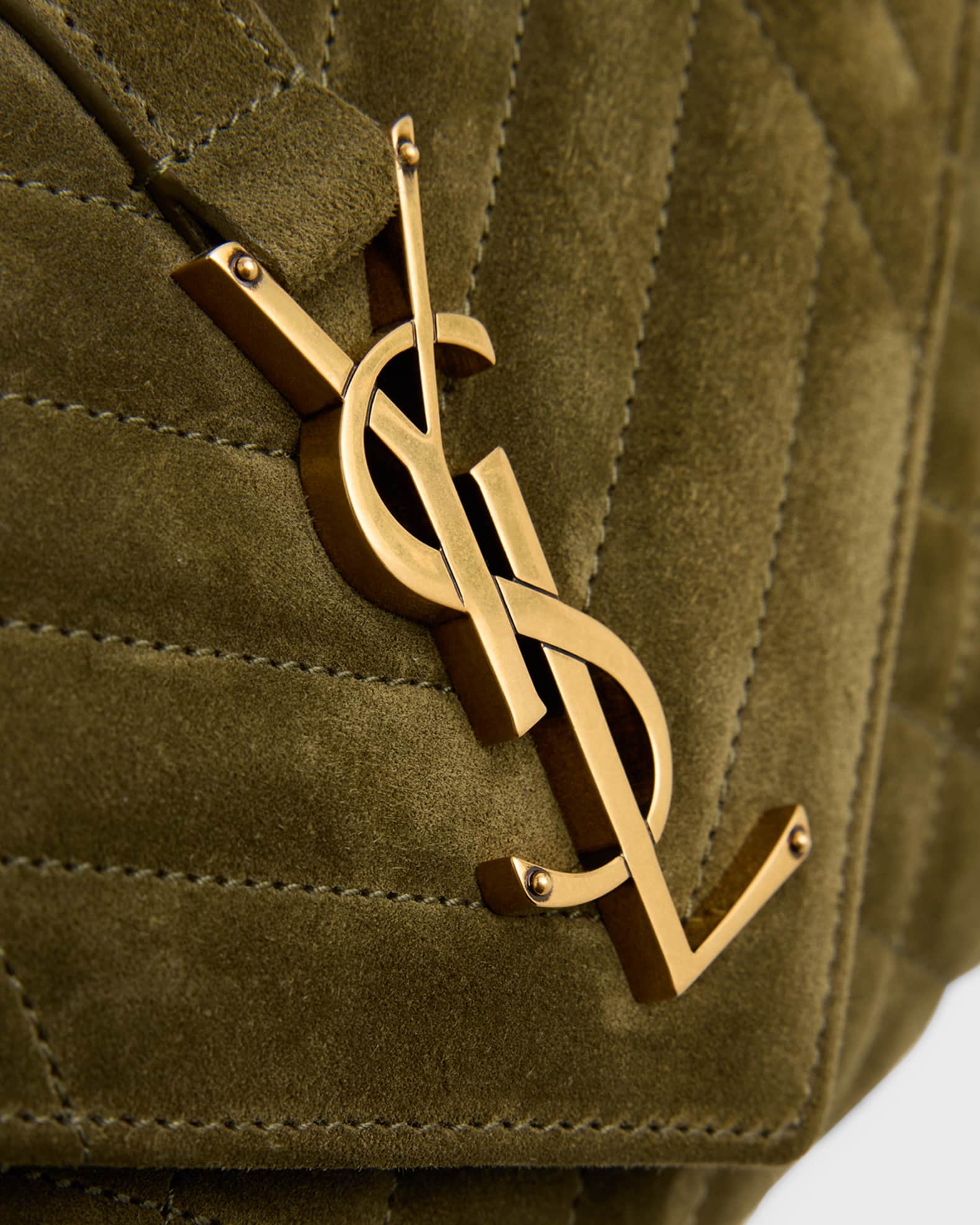 Saint Laurent Envelope Triquilt Small YSL Shoulder Bag in Suede ...