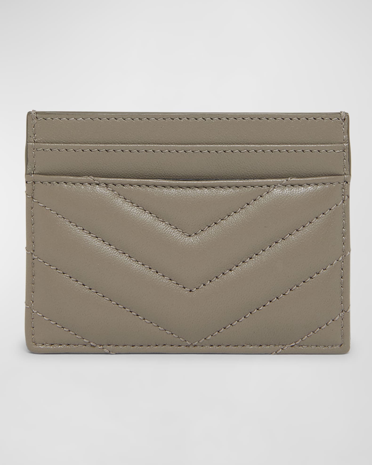 Saint Laurent YSL Monogram Card Case in Quilted Smooth Leather | Neiman ...