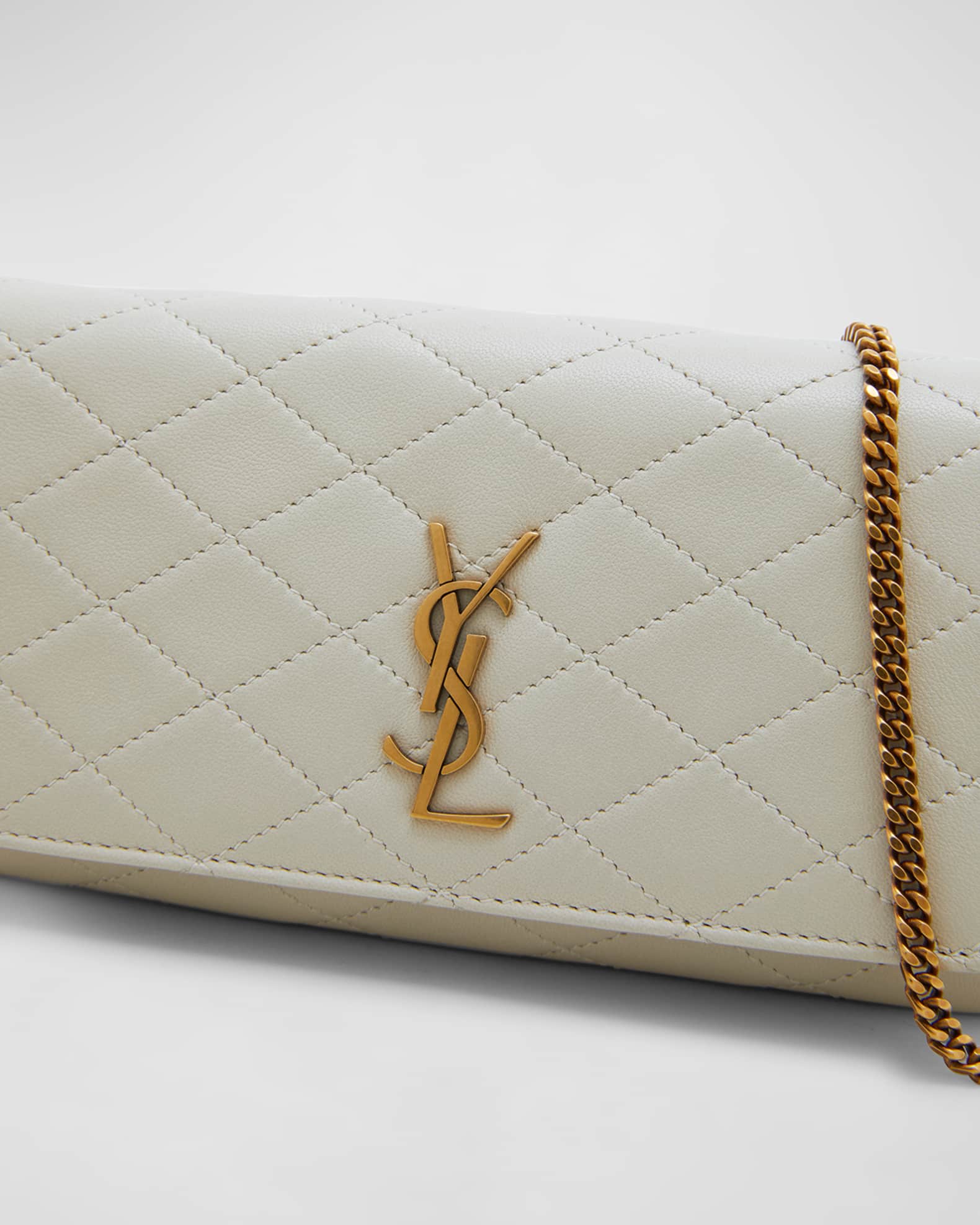 Saint Laurent Gaby Phone Holder YSL Crossbody Bag in Quilted Smooth ...