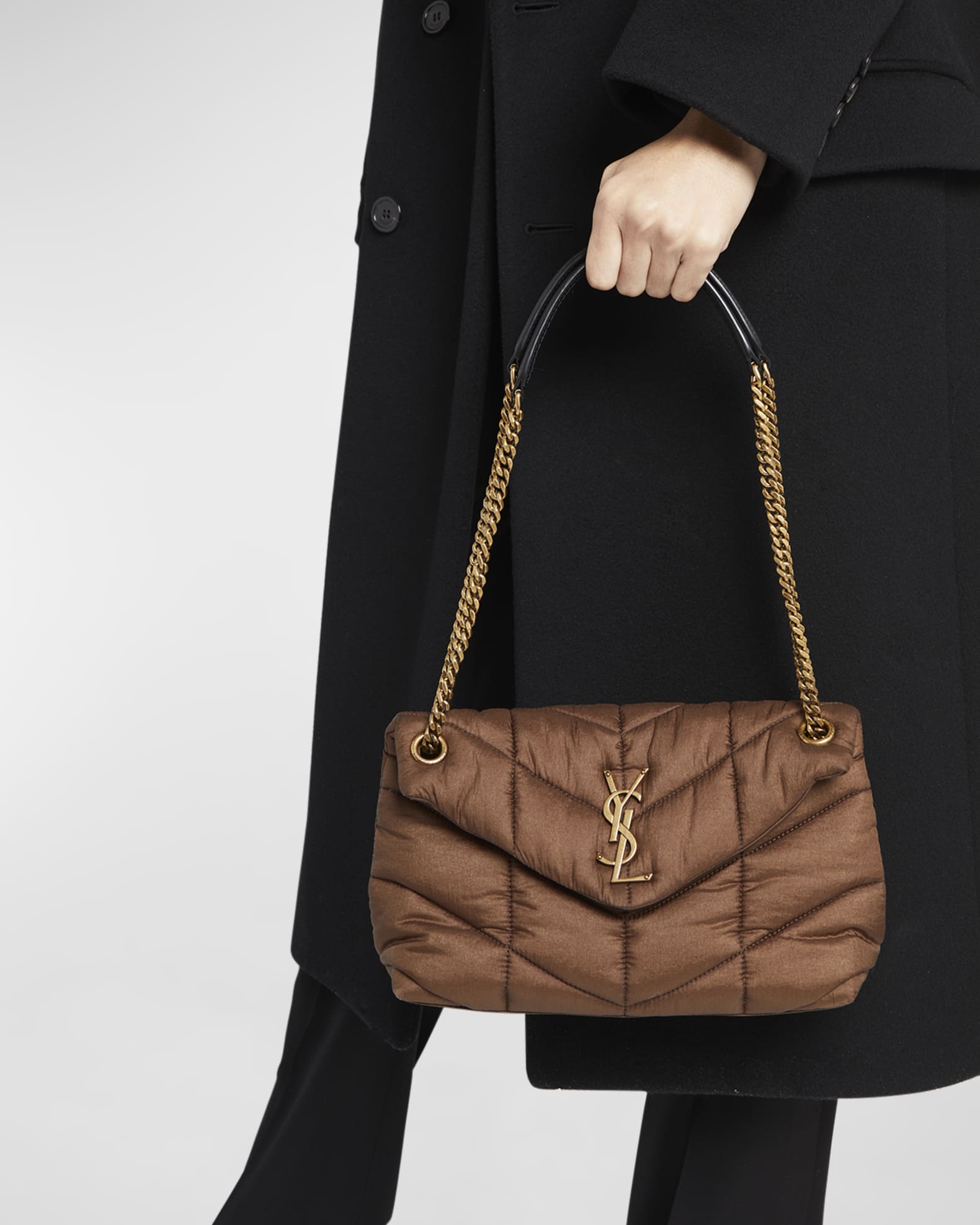 Saint Laurent Lou Puffer Small YSL Shoulder Bag in Quilted Nylon ...