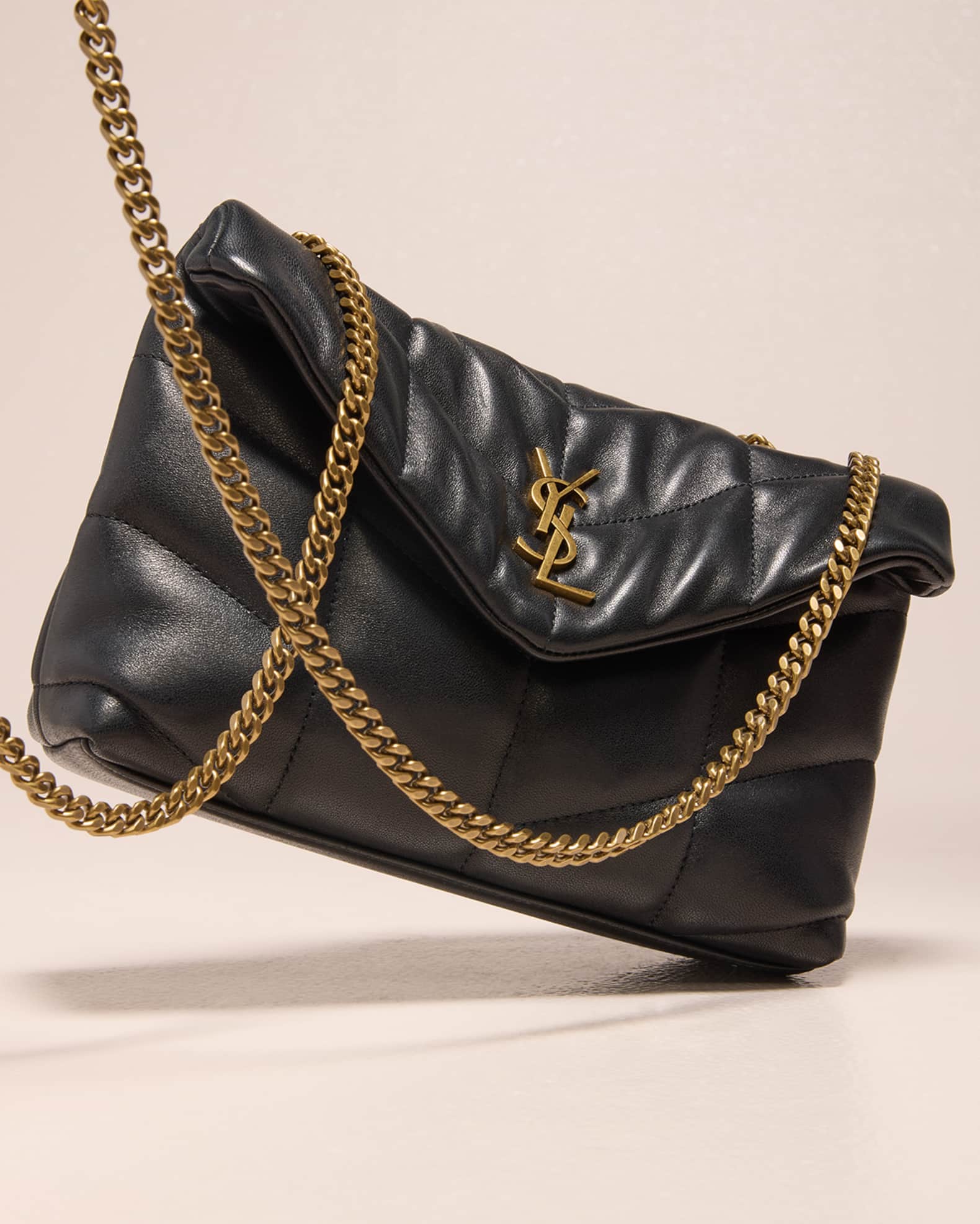 Saint Laurent Lou Puffer Toy YSL Shoulder Bag in Quilted Leather ...