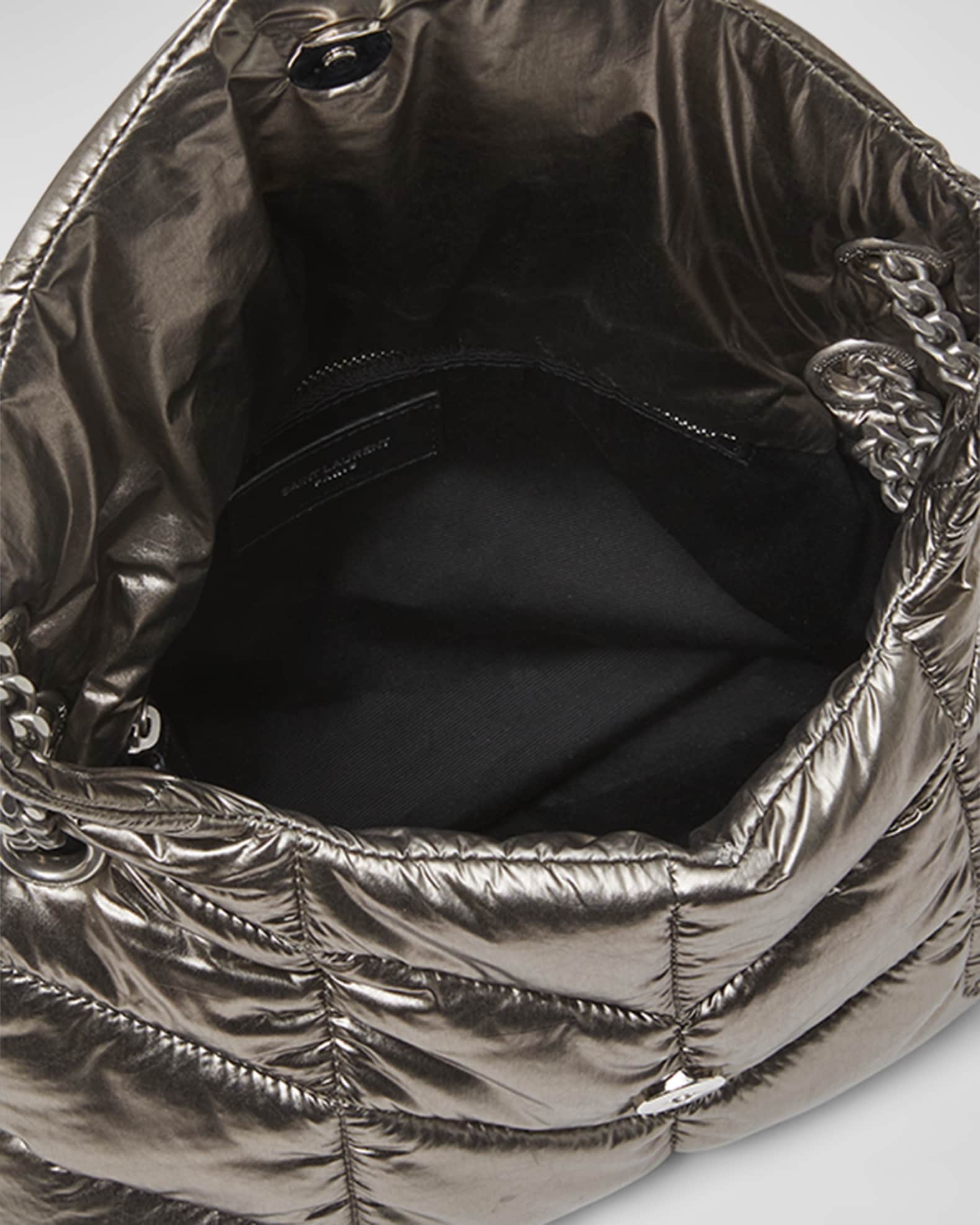 Saint Laurent Small Puffer Metallic Chain Shoulder Bag | Neiman Marcus