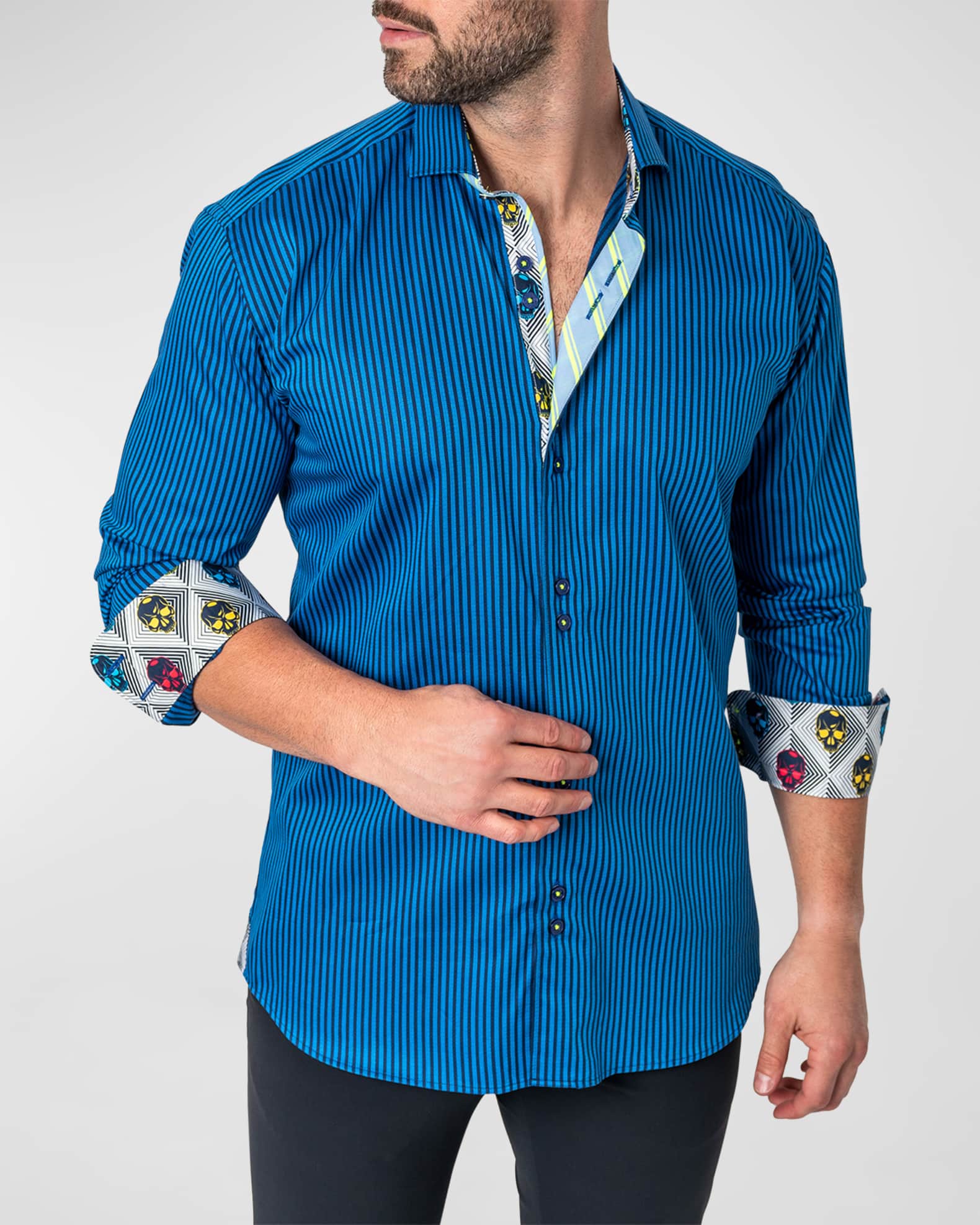 Maceoo Men's Einstein Diamonds and Stripes Sport Shirt | Neiman Marcus