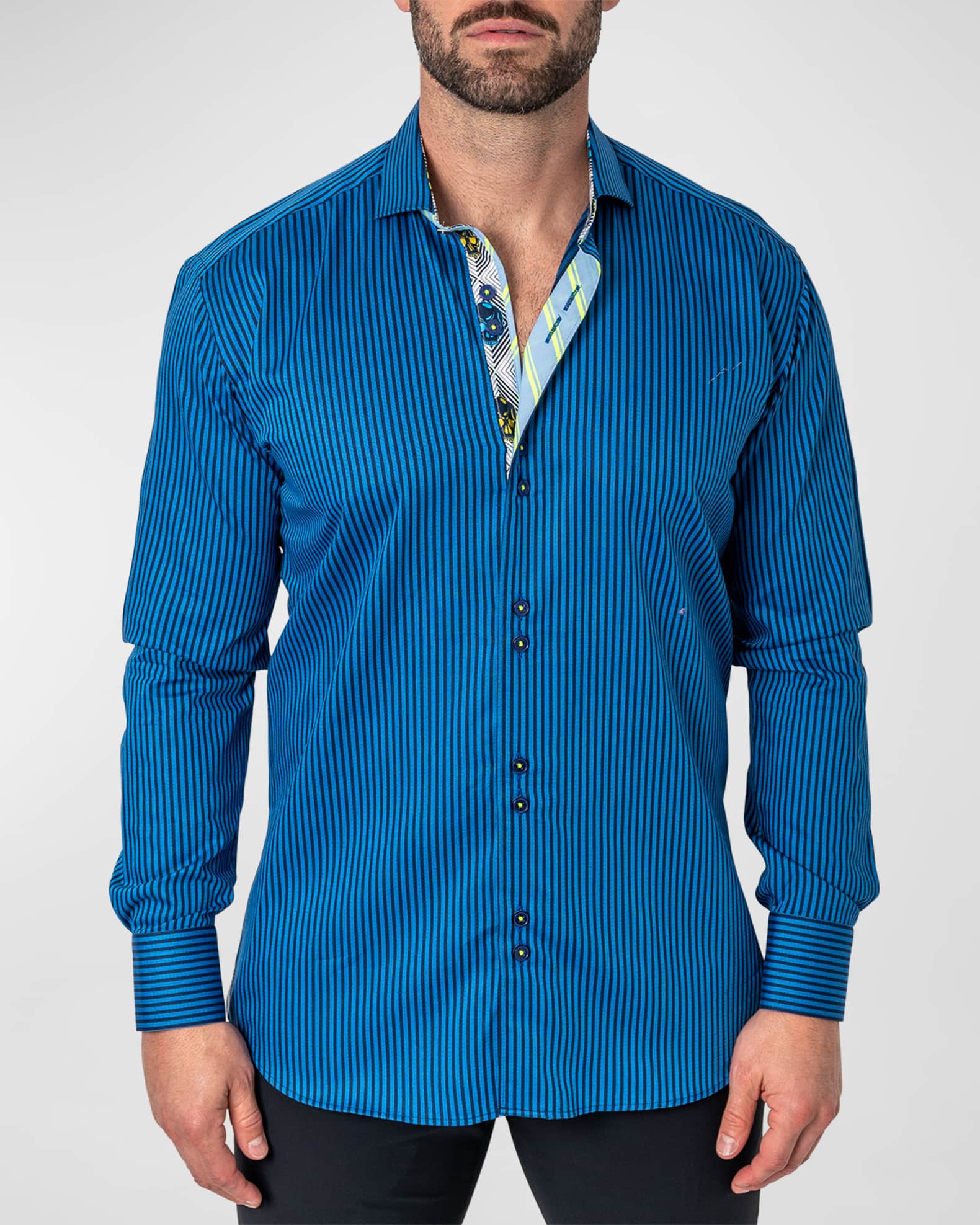 Maceoo Men's Einstein Diamonds and Stripes Sport Shirt | Neiman Marcus