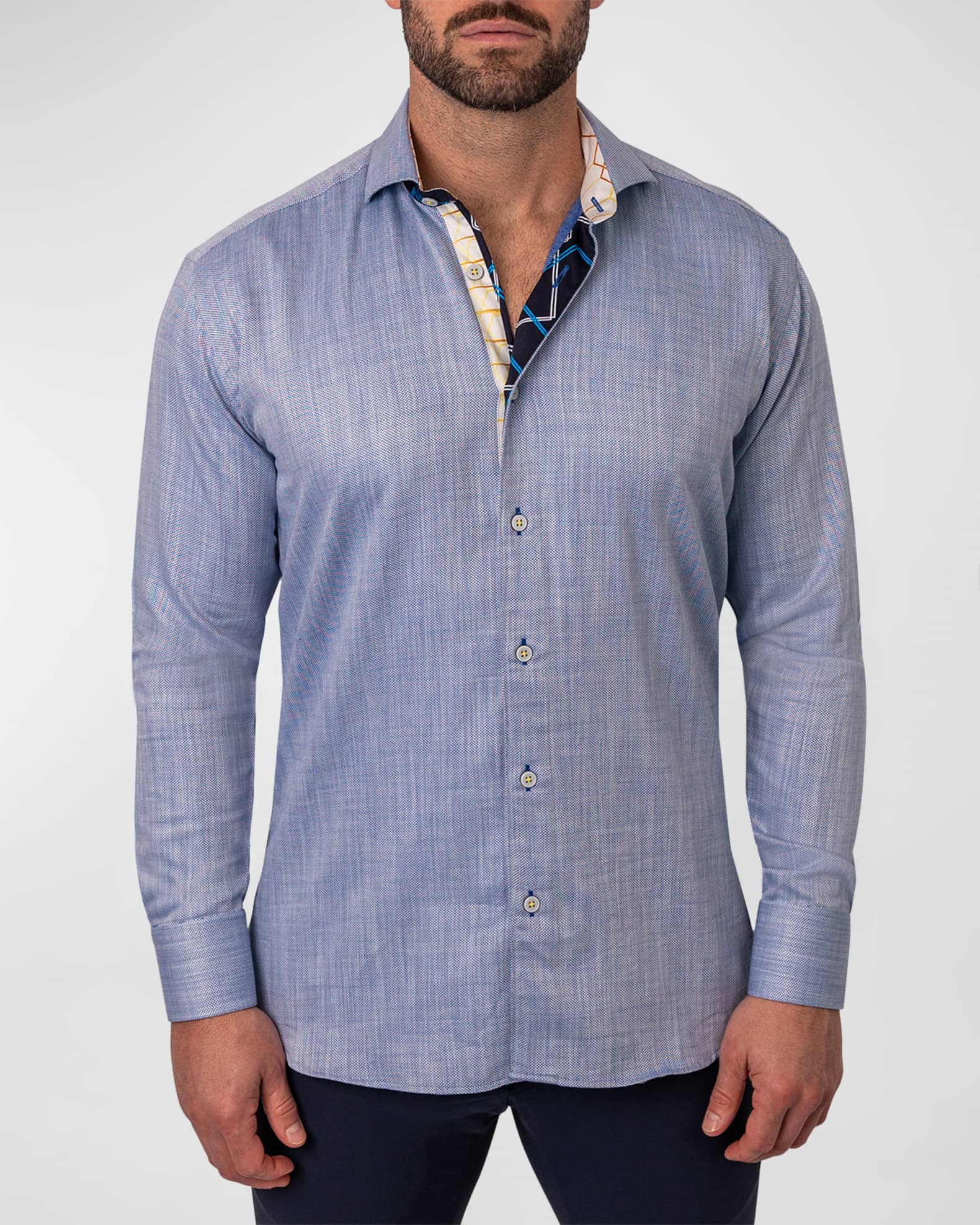 Maceoo Men's Einstein Micro-Patterned Sport Shirt | Neiman Marcus