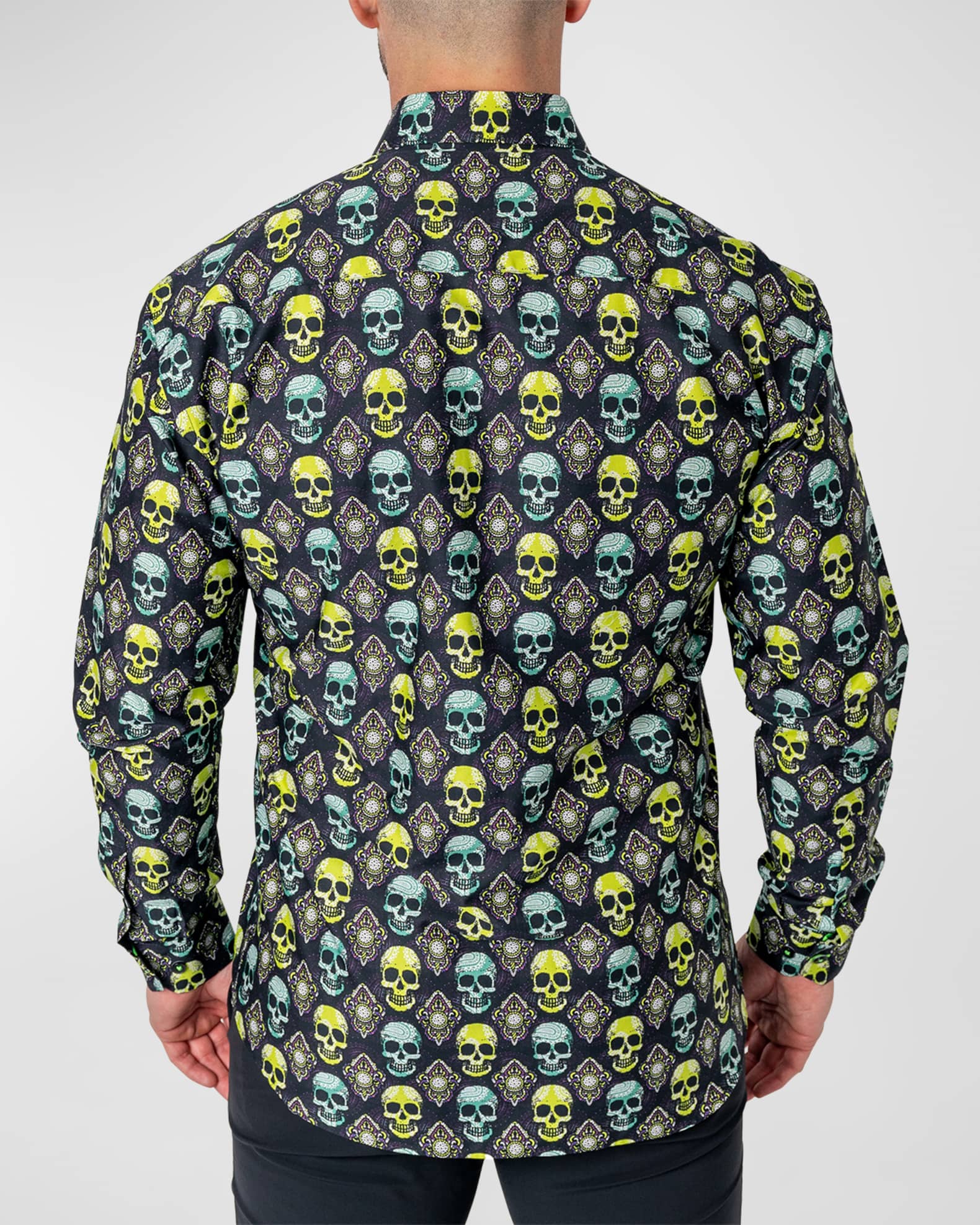 Maceoo Men's Fibonacci Skull Voodoo Sport Shirt | Neiman Marcus