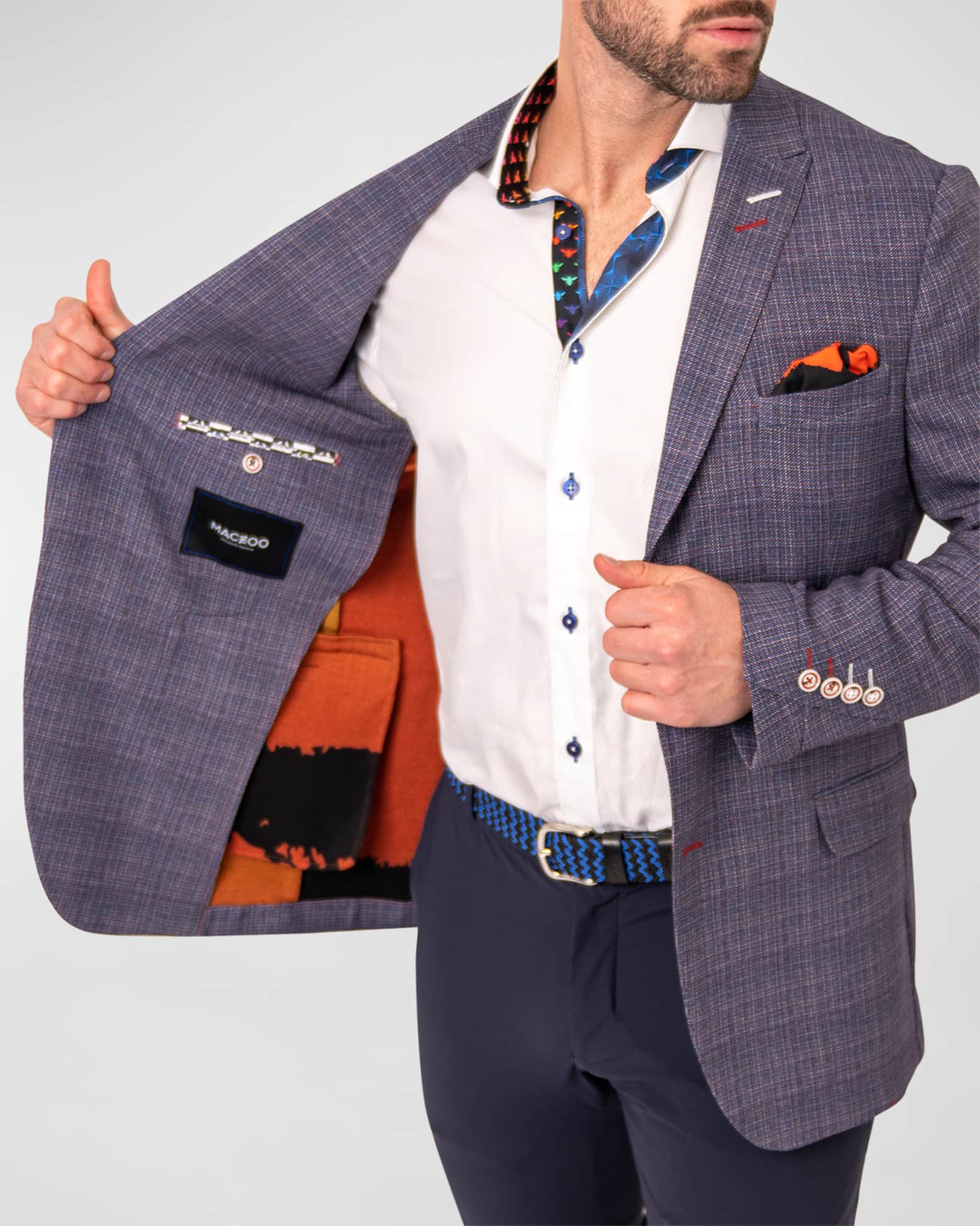 Maceoo Men's Unconstructed Grid Blazer | Neiman Marcus