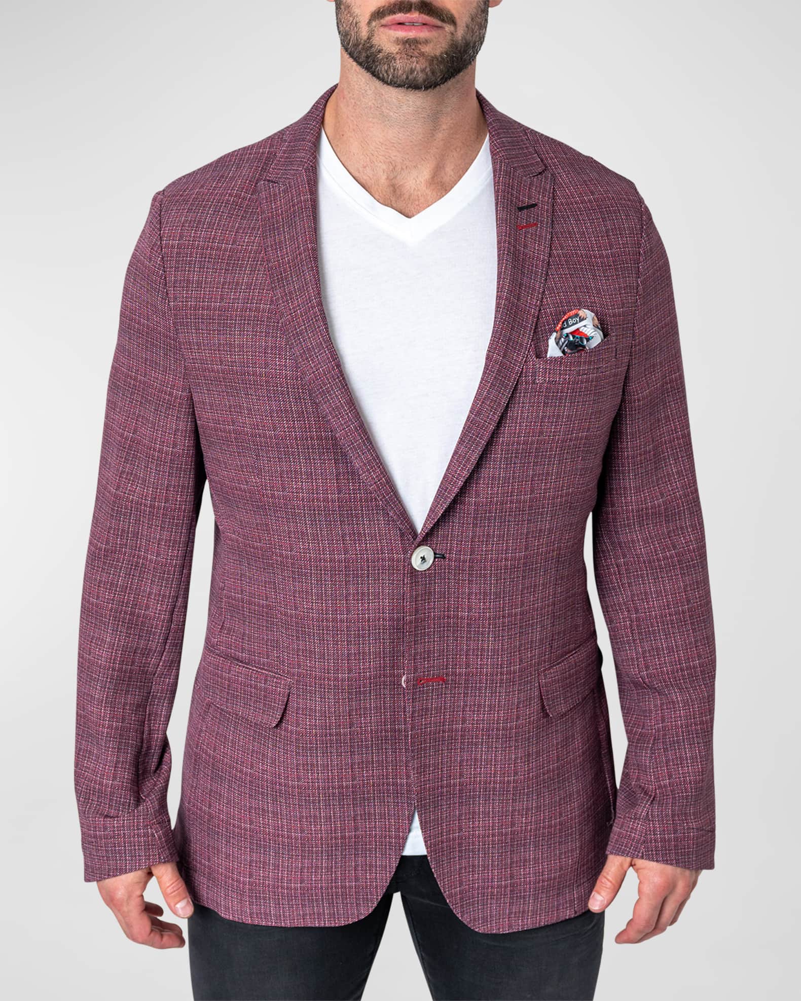 Maceoo Men's Unconstructed Grid Blazer | Neiman Marcus
